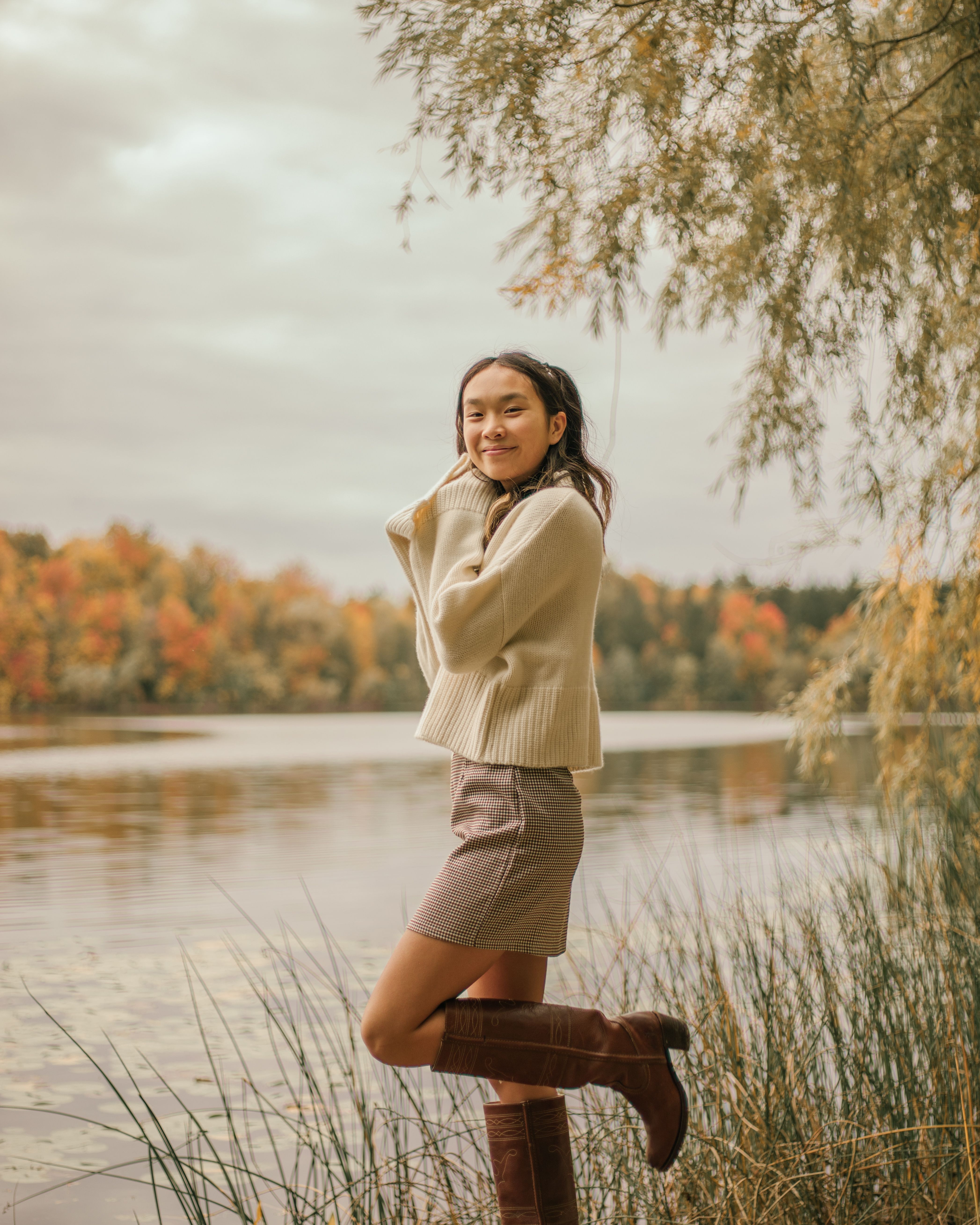 Woman Walking through Park in Autumn · Free Stock Photo