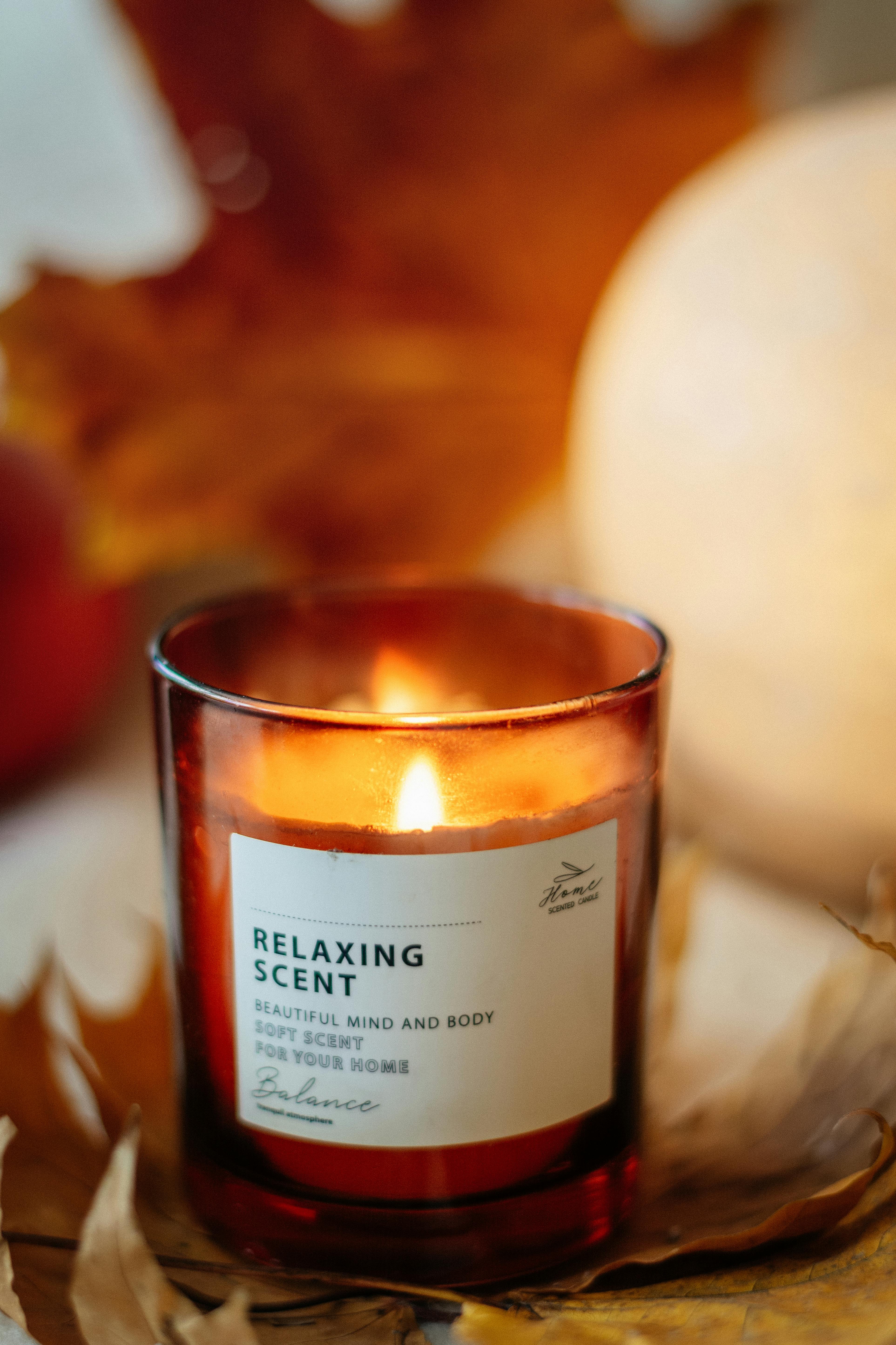 Lighted Pillar Candle · Free Stock Photo