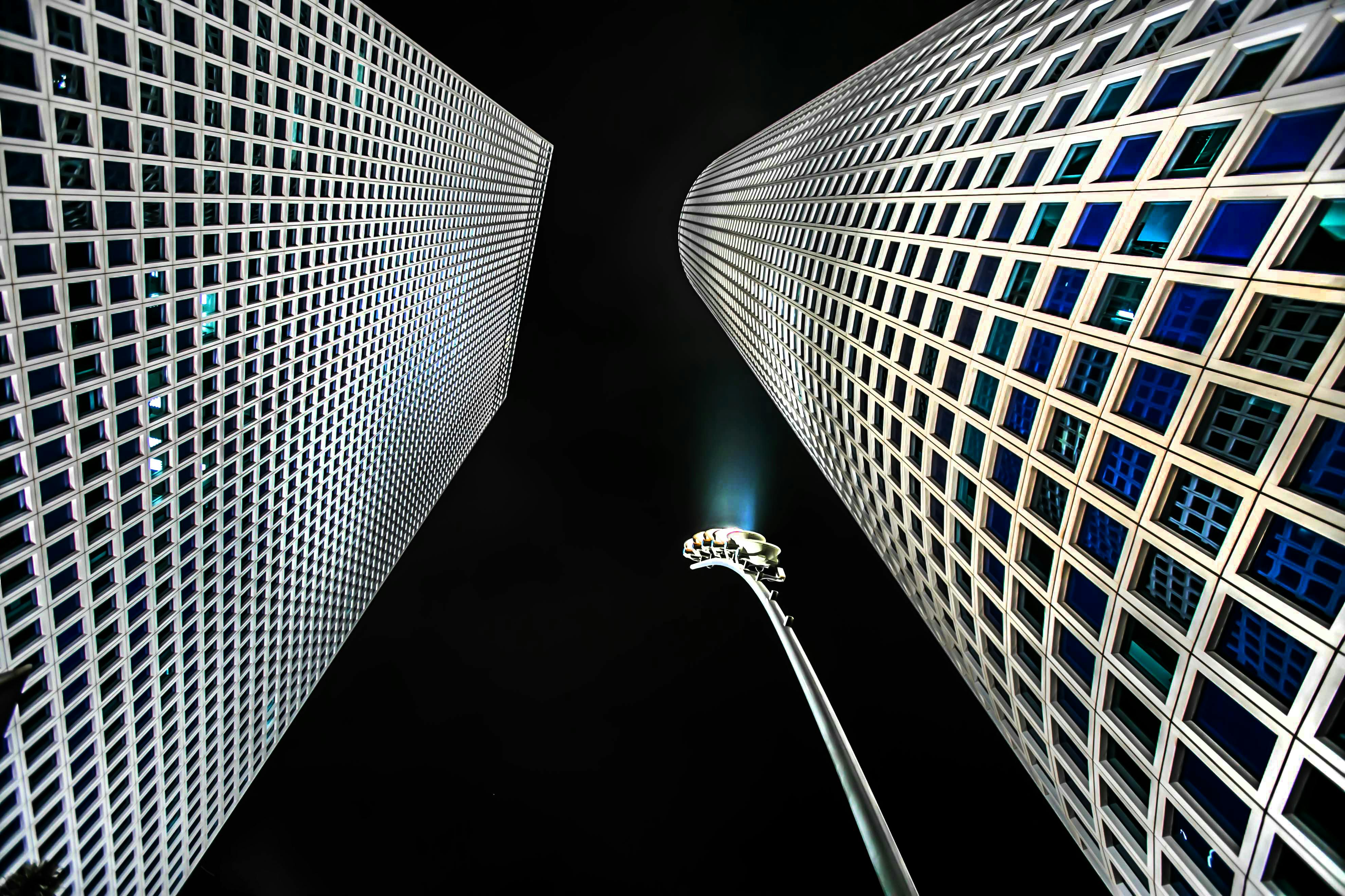 Green Led Building · Free Stock Photo