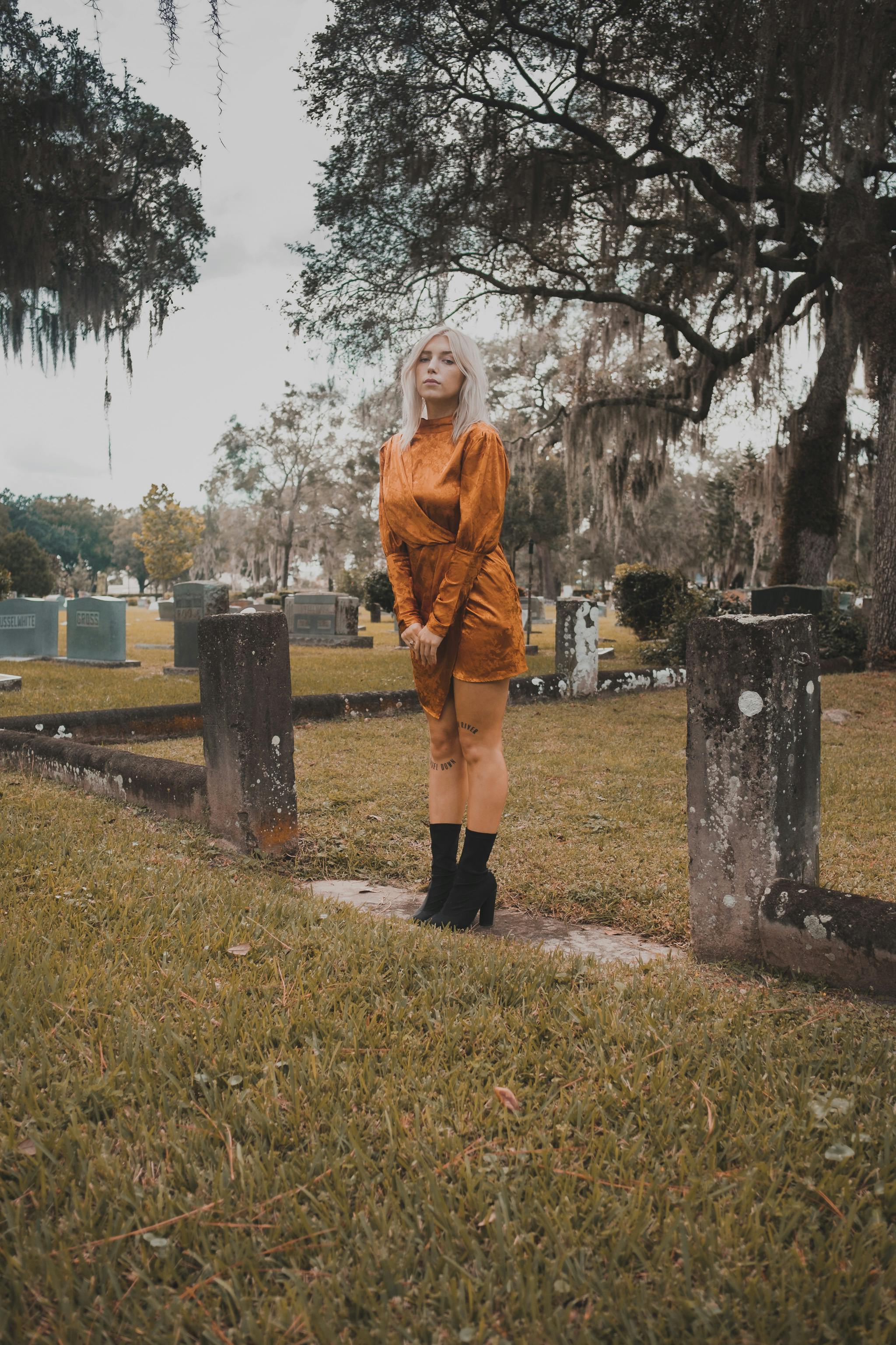 A Blonde Woman in Overlap Dress · Free Stock Photo