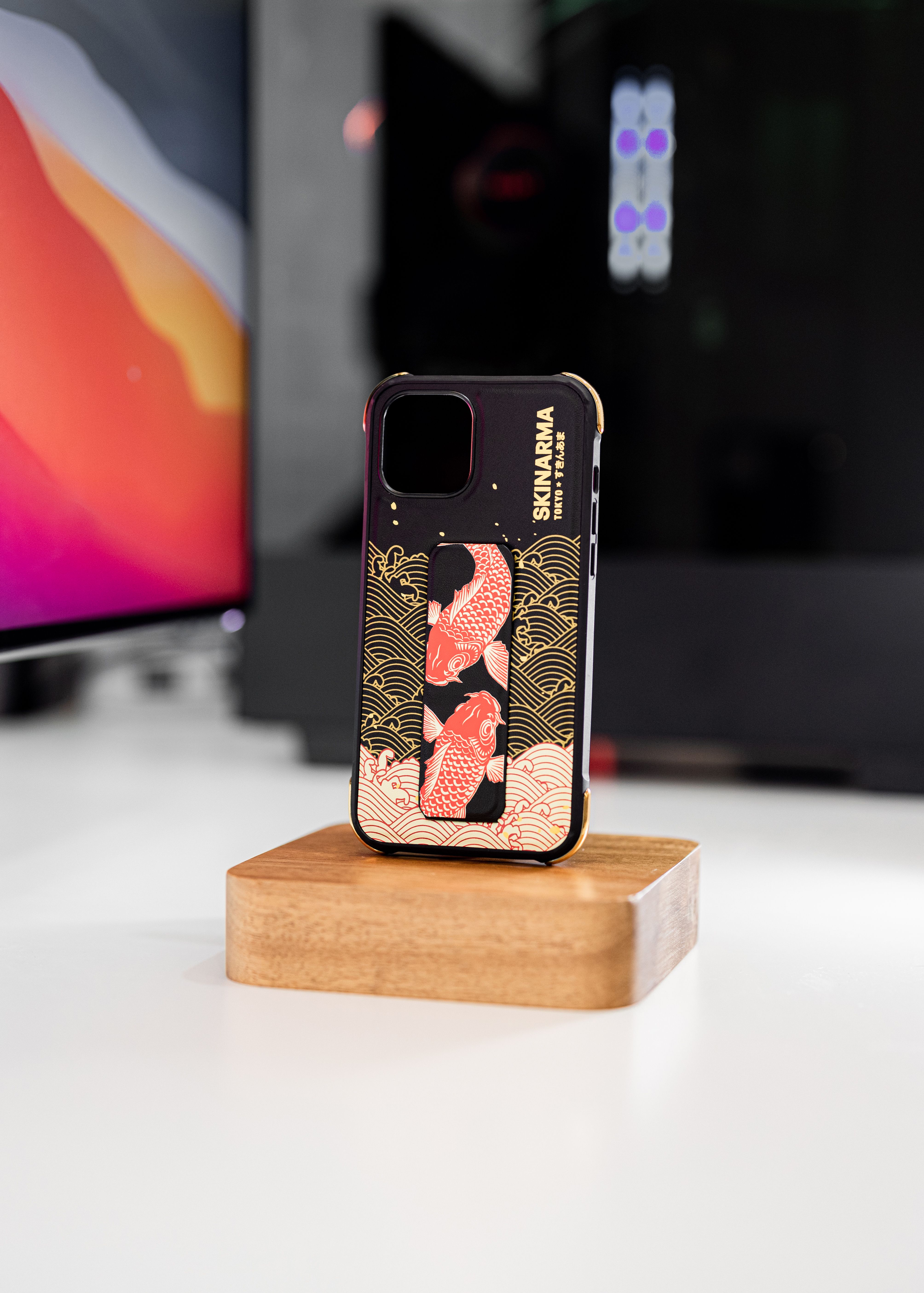 Smartphone on Wooden Block · Free Stock Photo