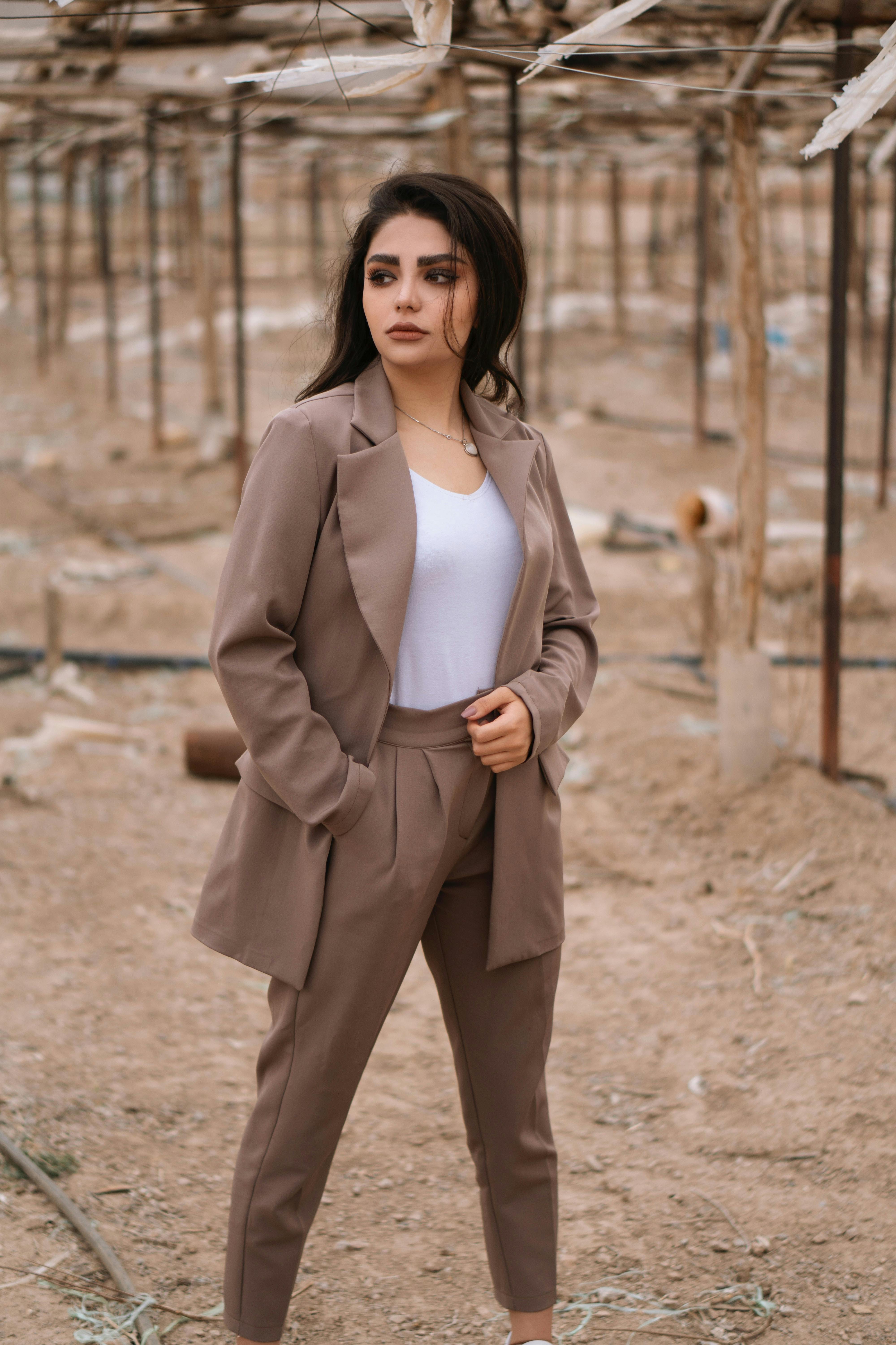 Beautiful Woman Wearing Brown Blazer · Free Stock Photo