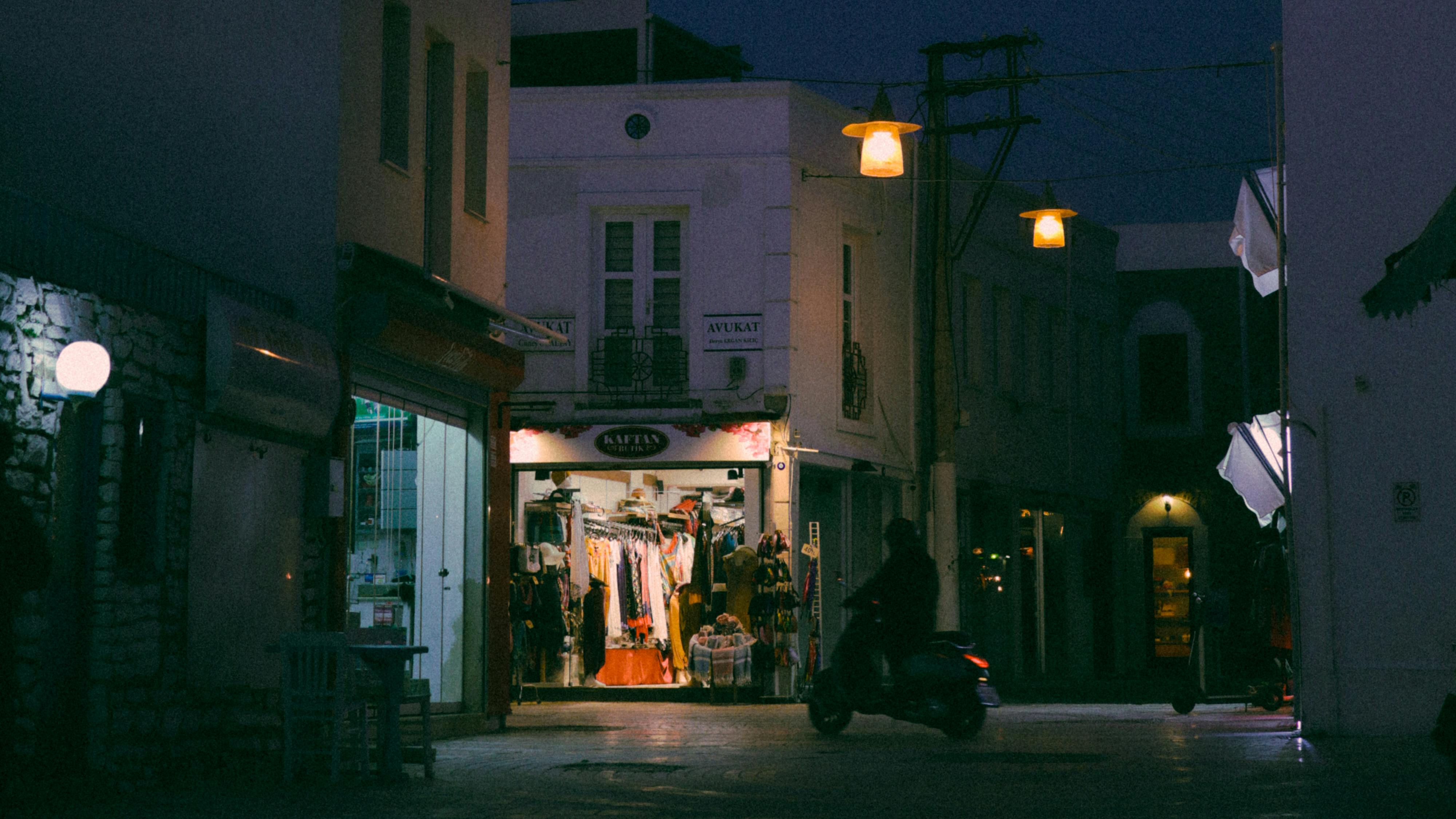 A Clothing Store at Night · Free Stock Photo