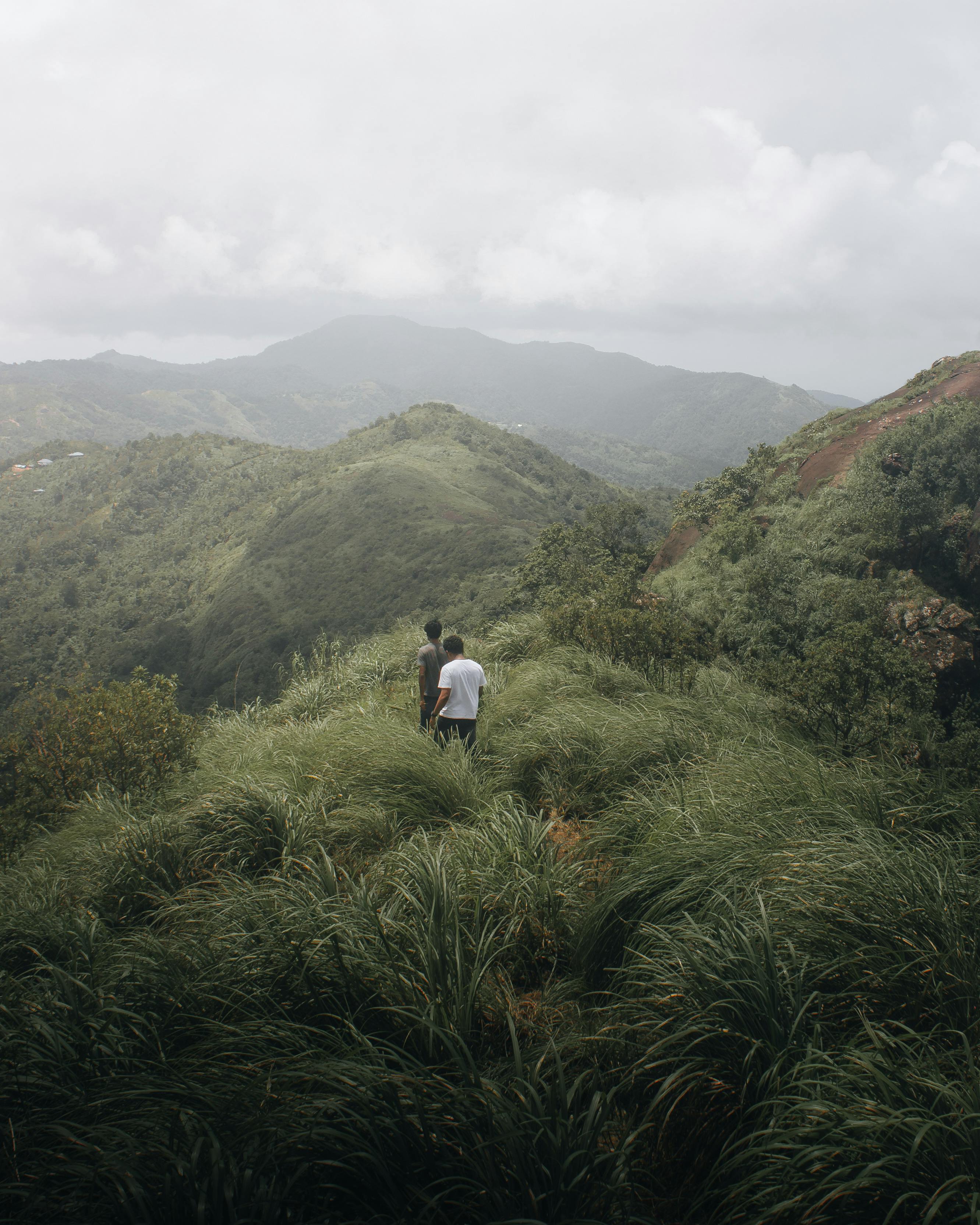 Men Walking on Promenade near Footbridge · Free Stock Photo