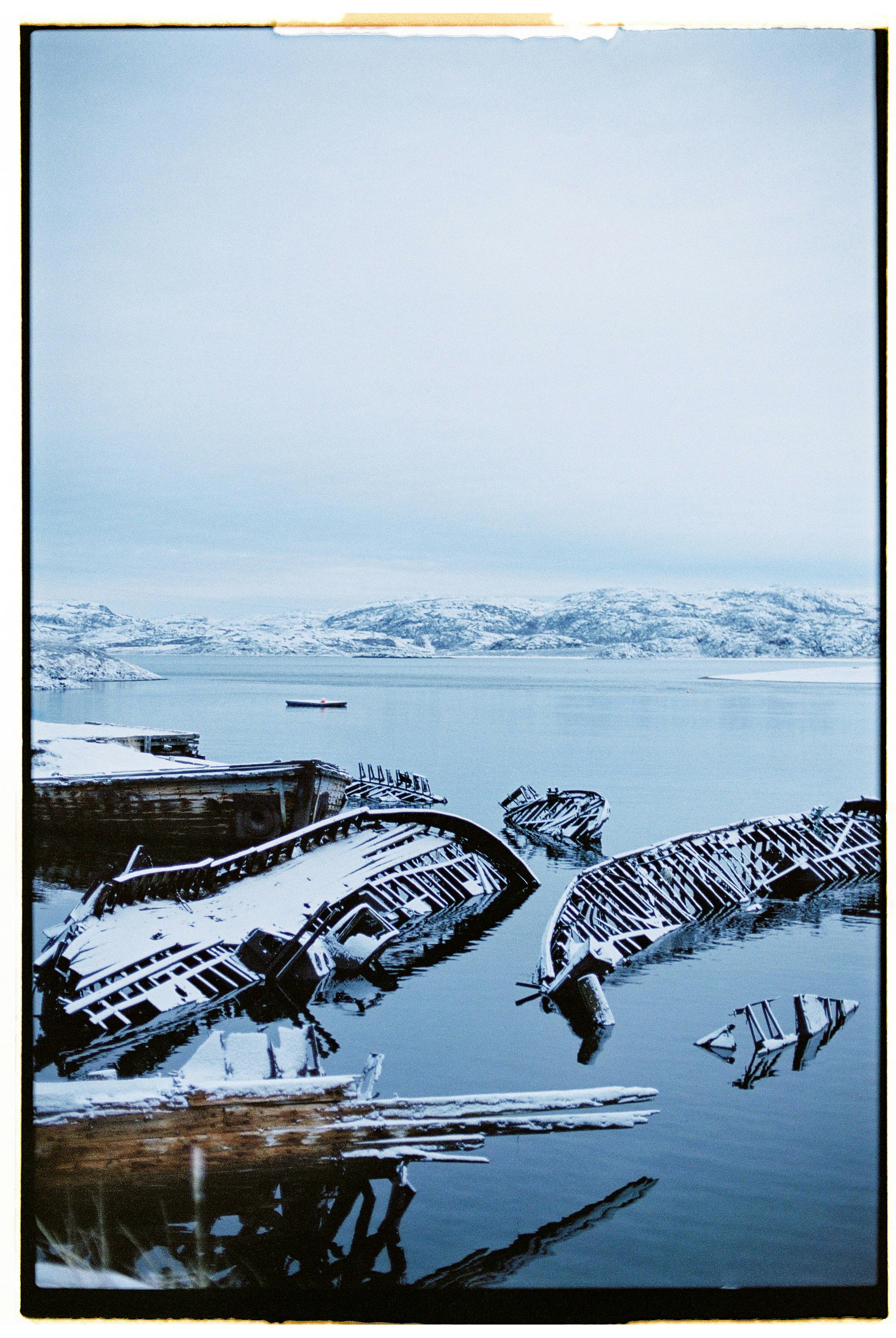 Photograph of Snow-covered Shipwrecks · Free Stock Photo