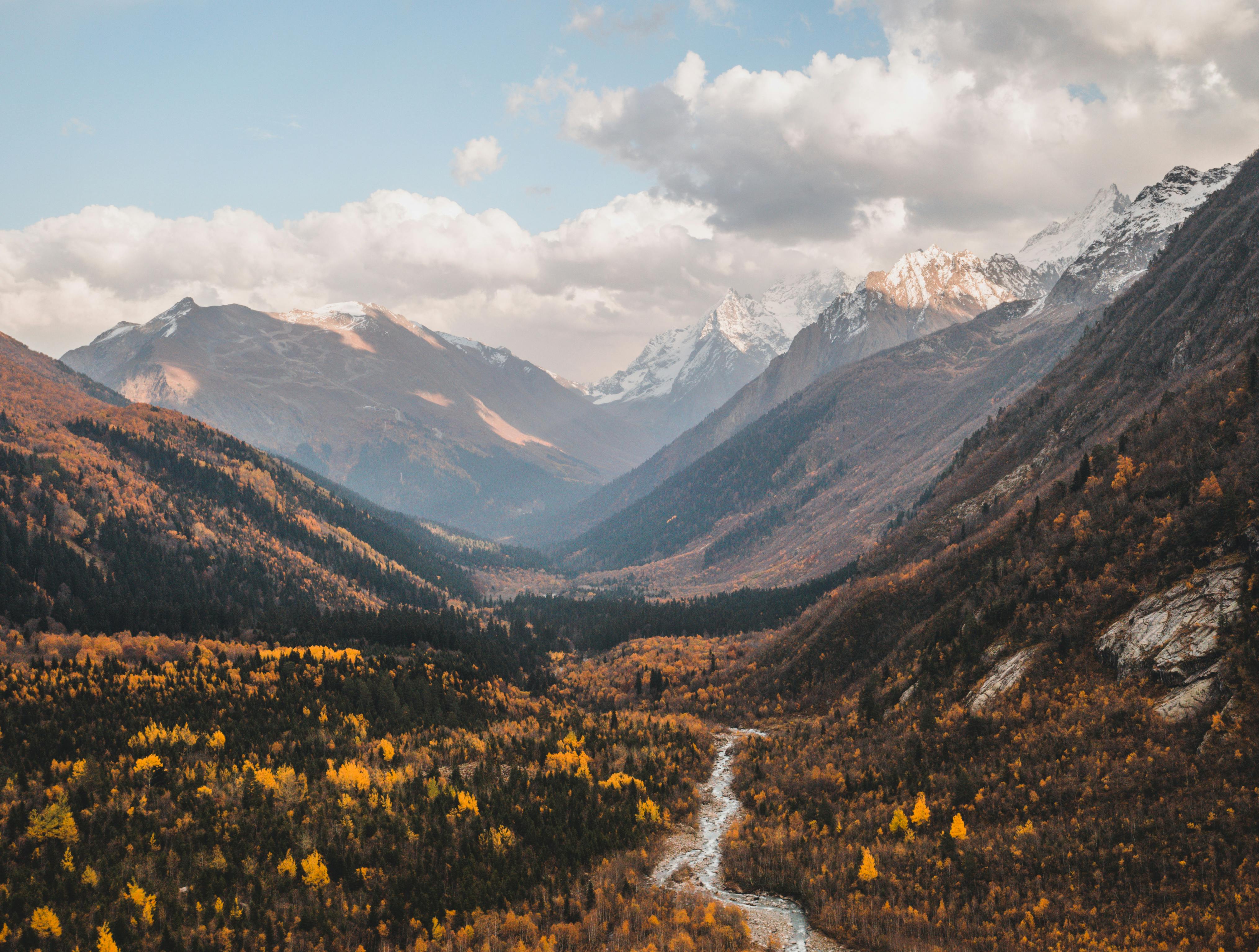 Valley Between Mountains in Autumn · Free Stock Photo