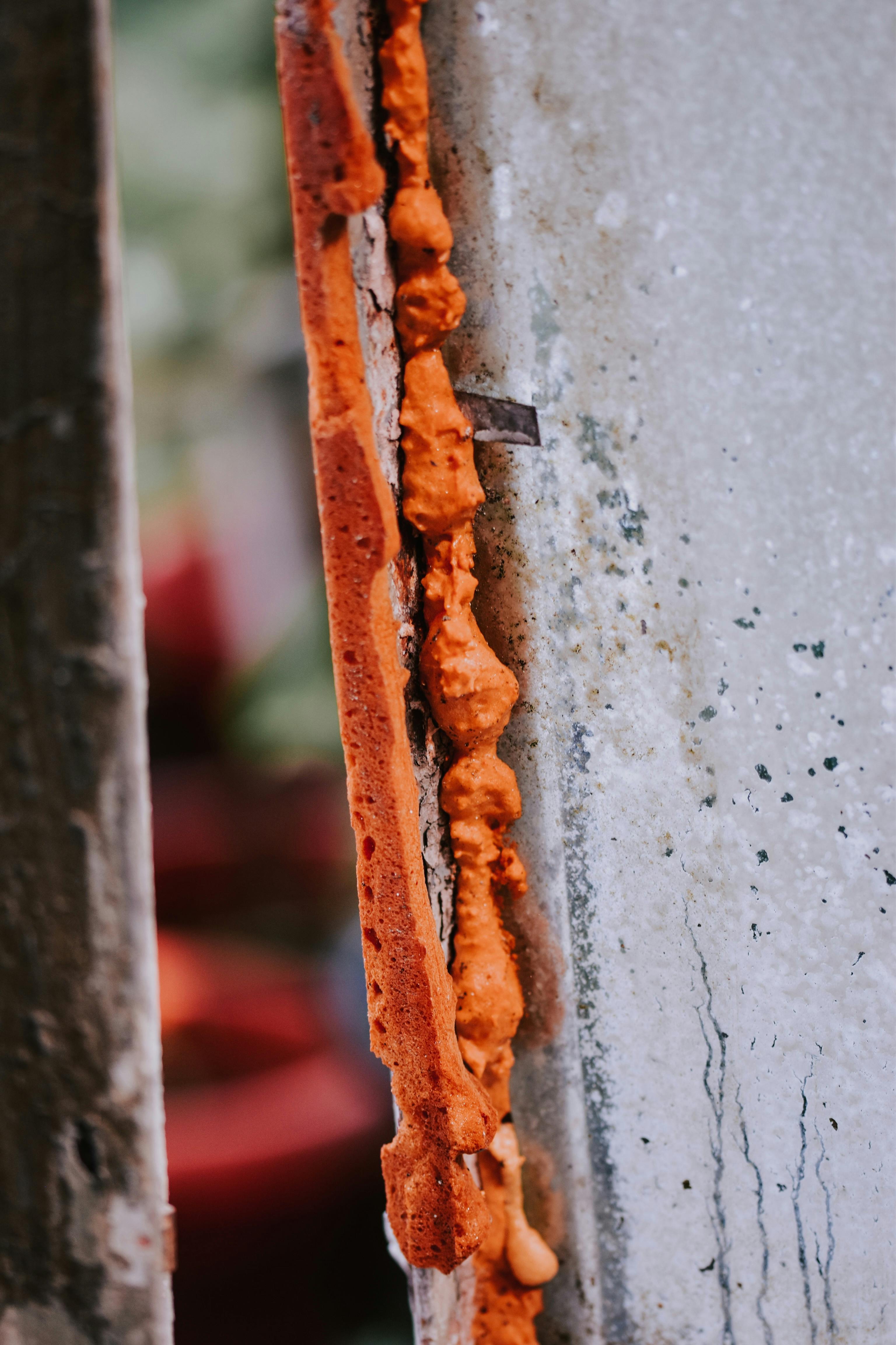 Excess of Solidified Old Mounting Foam on Steel Structure · Free Stock ...