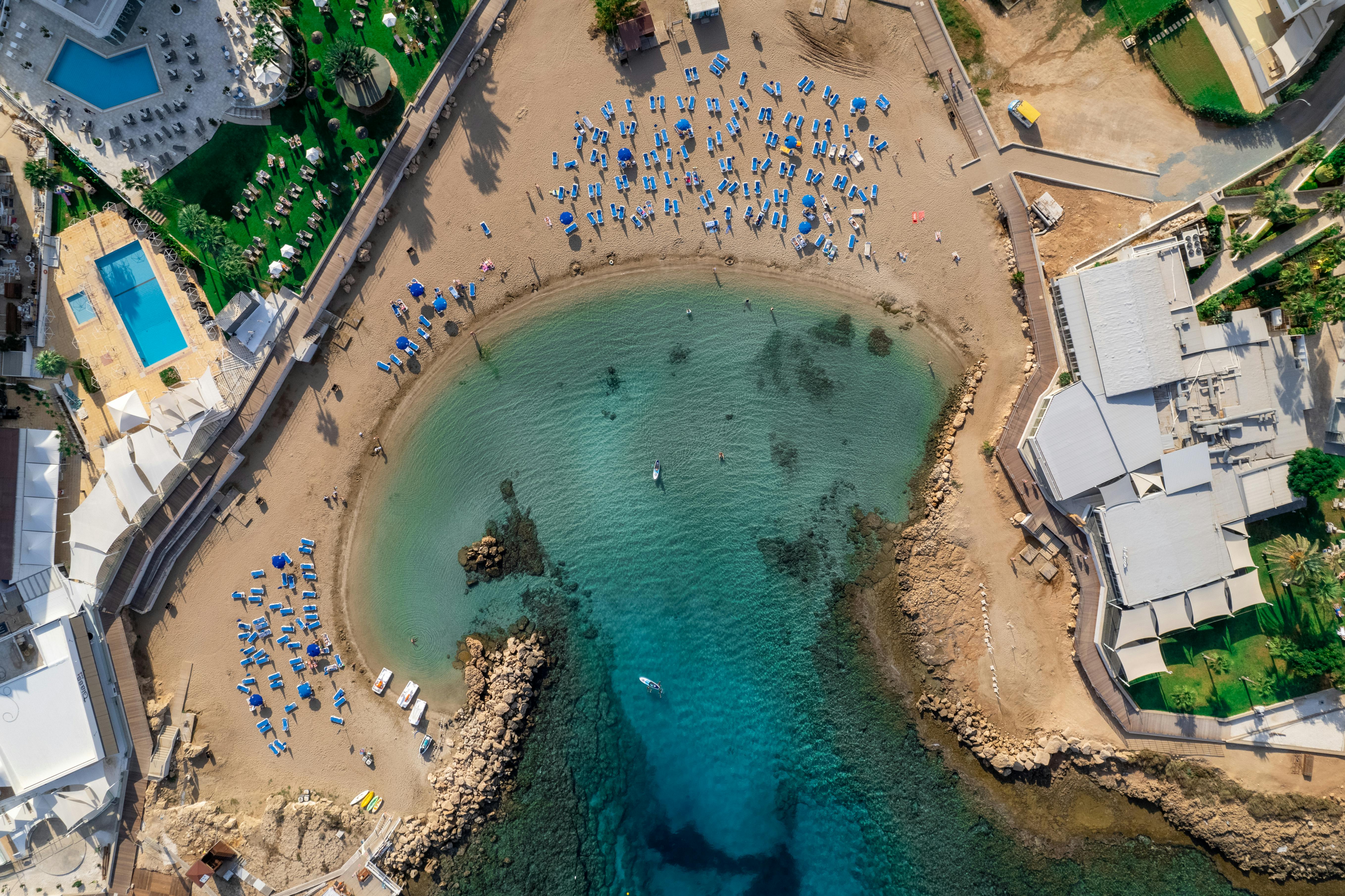 Aerial view of Sundy Beach in Summer · Free Stock Photo