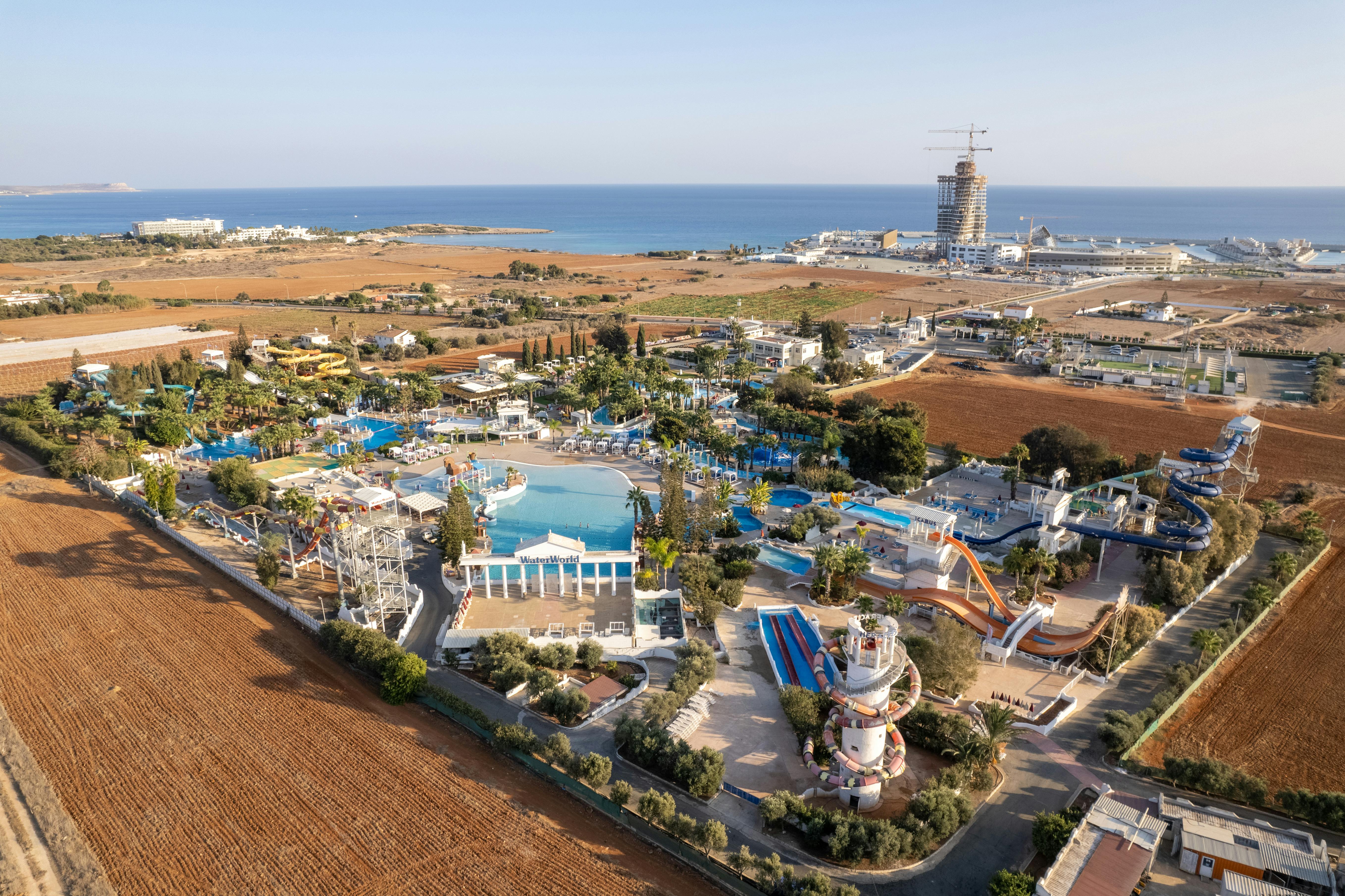 Aerial View of the WaterWorld Waterpark in Ayia Napa, Cyprus · Free ...