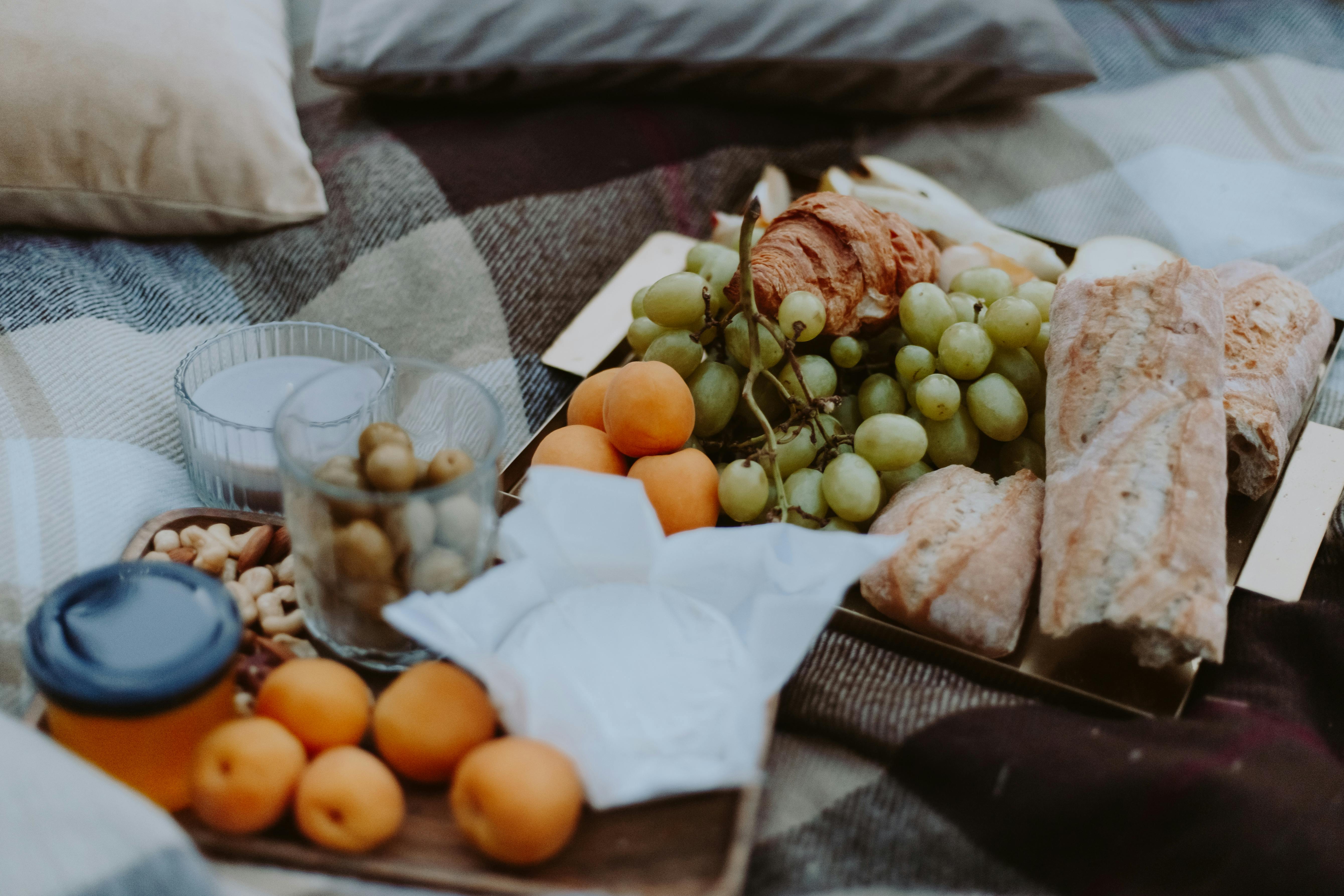 Food on the Picnic Blanket · Free Stock Photo