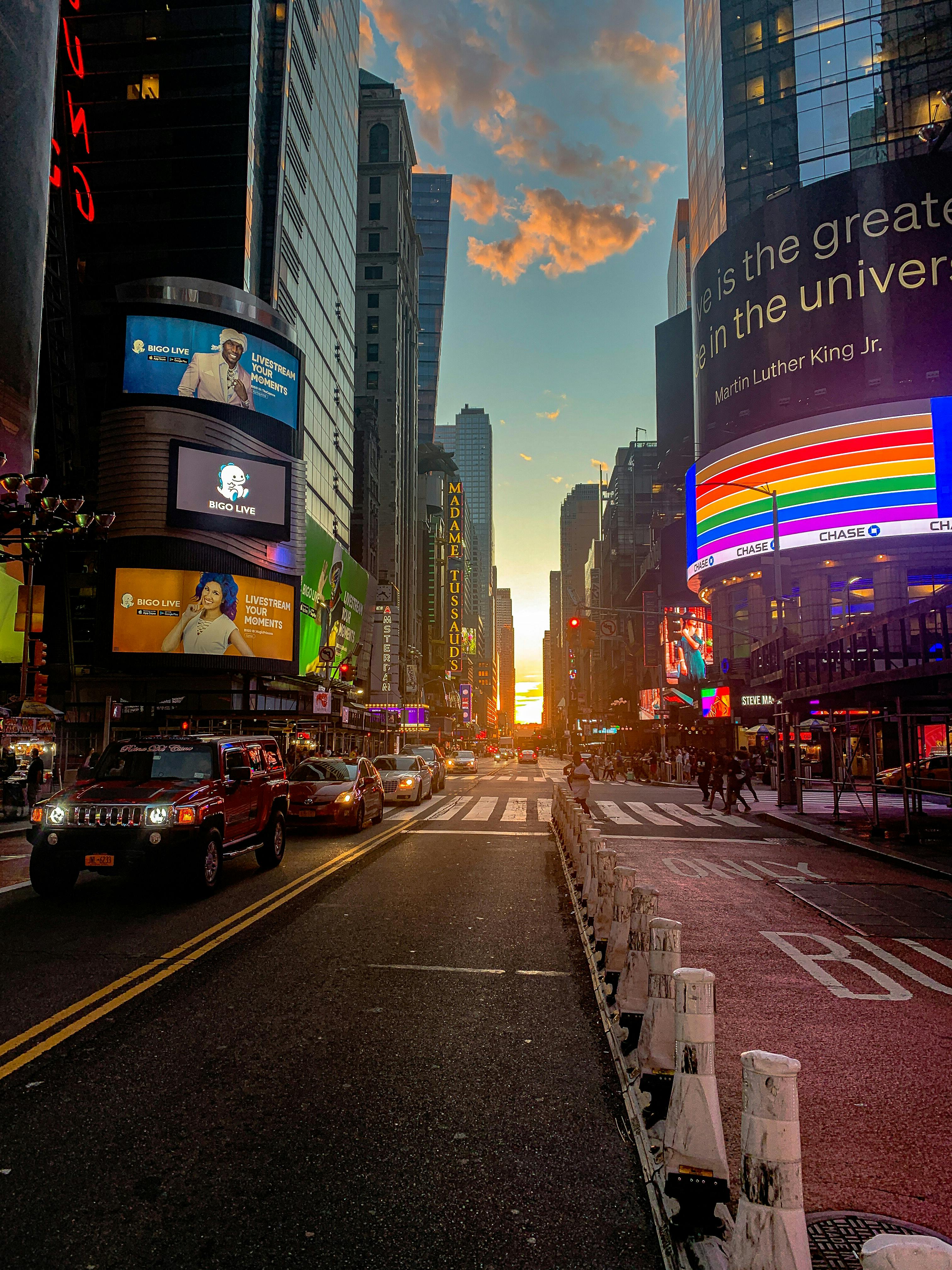 A Road in Downtown Between Skyscrapers · Free Stock Photo