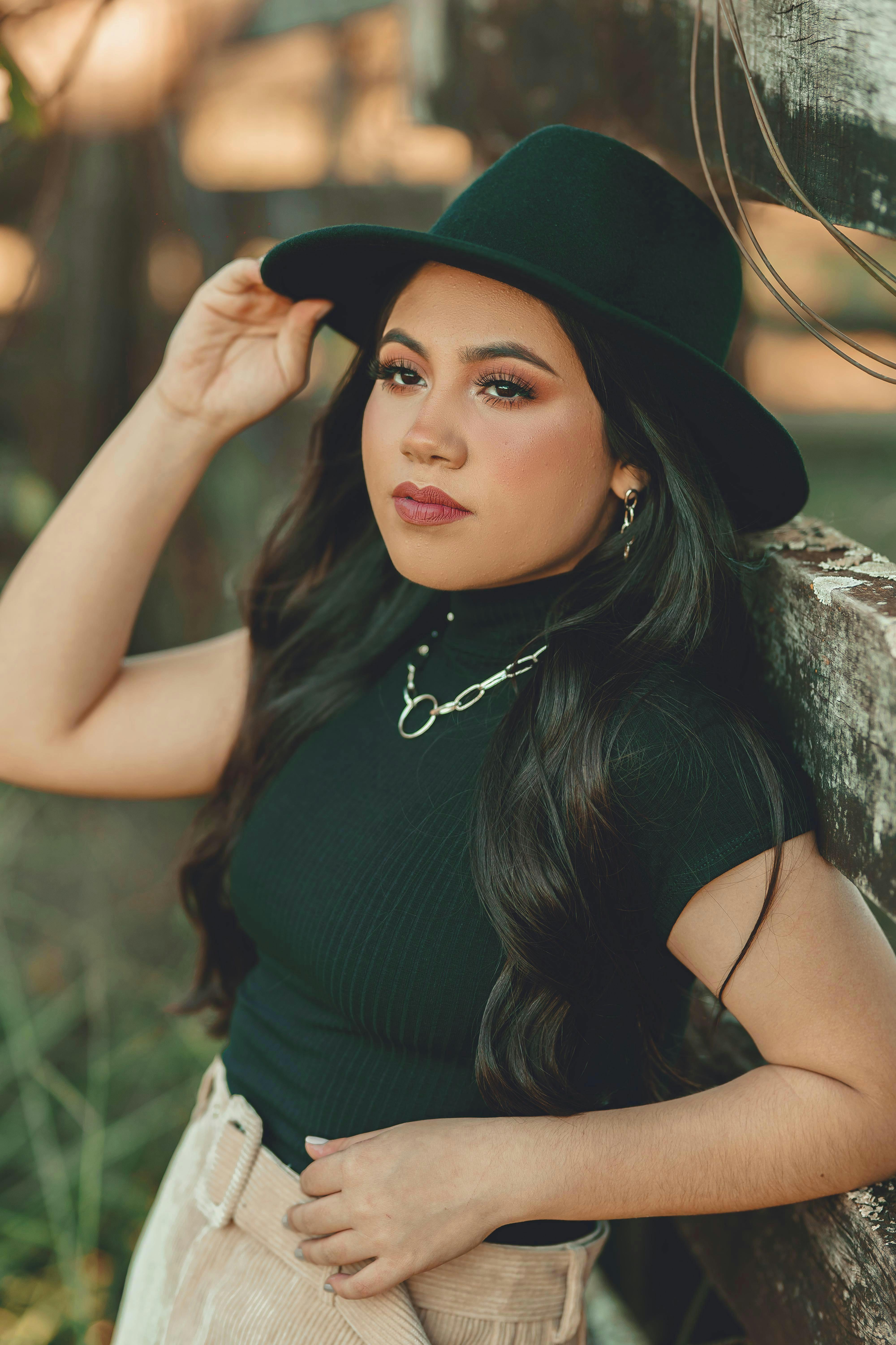 Close-up Photo of Woman wearing Black Fedora Hat · Free Stock Photo