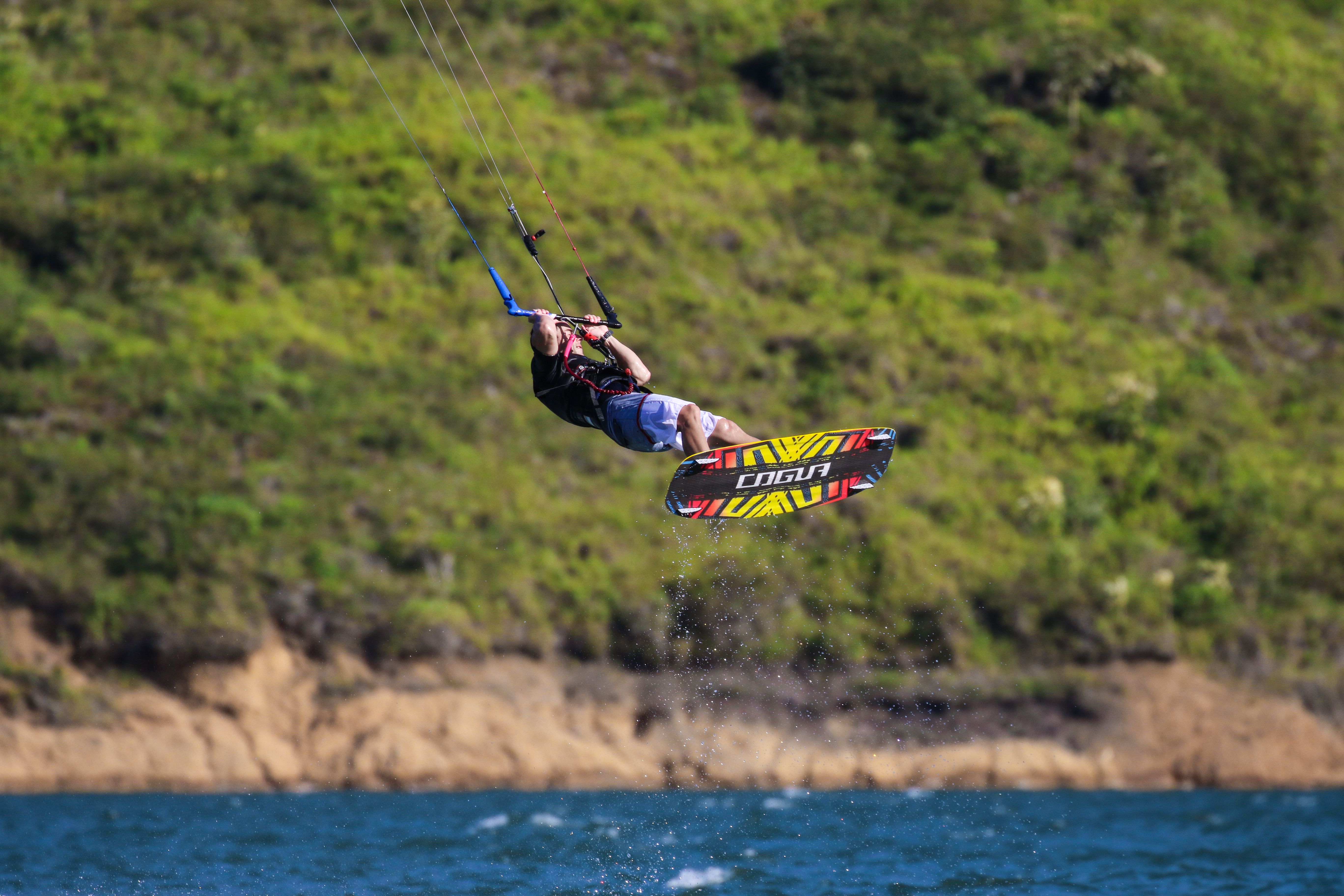 Power Kite of a Kiteboarder by the Cliff · Free Stock Photo