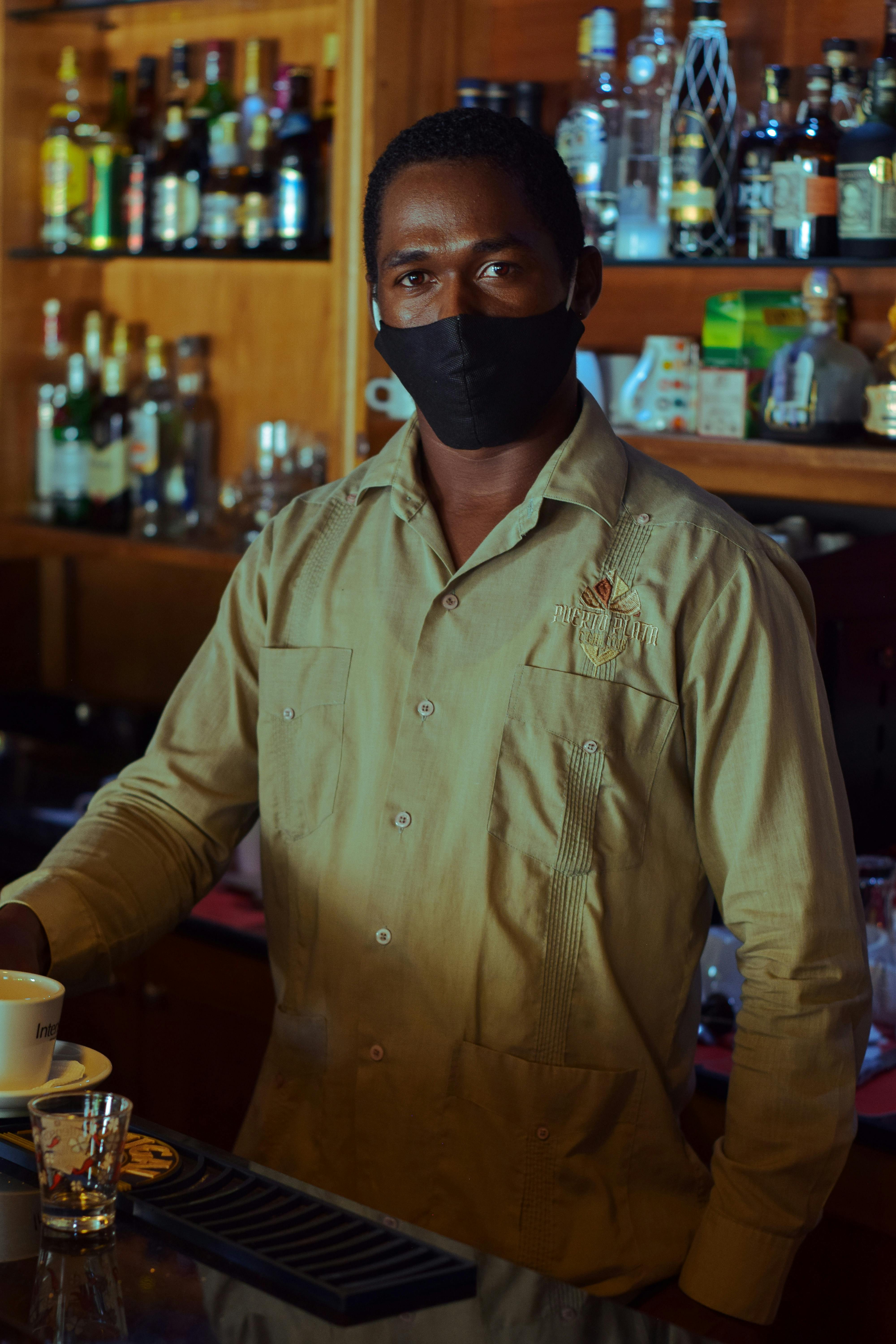 Bartender with Face Mask · Free Stock Photo
