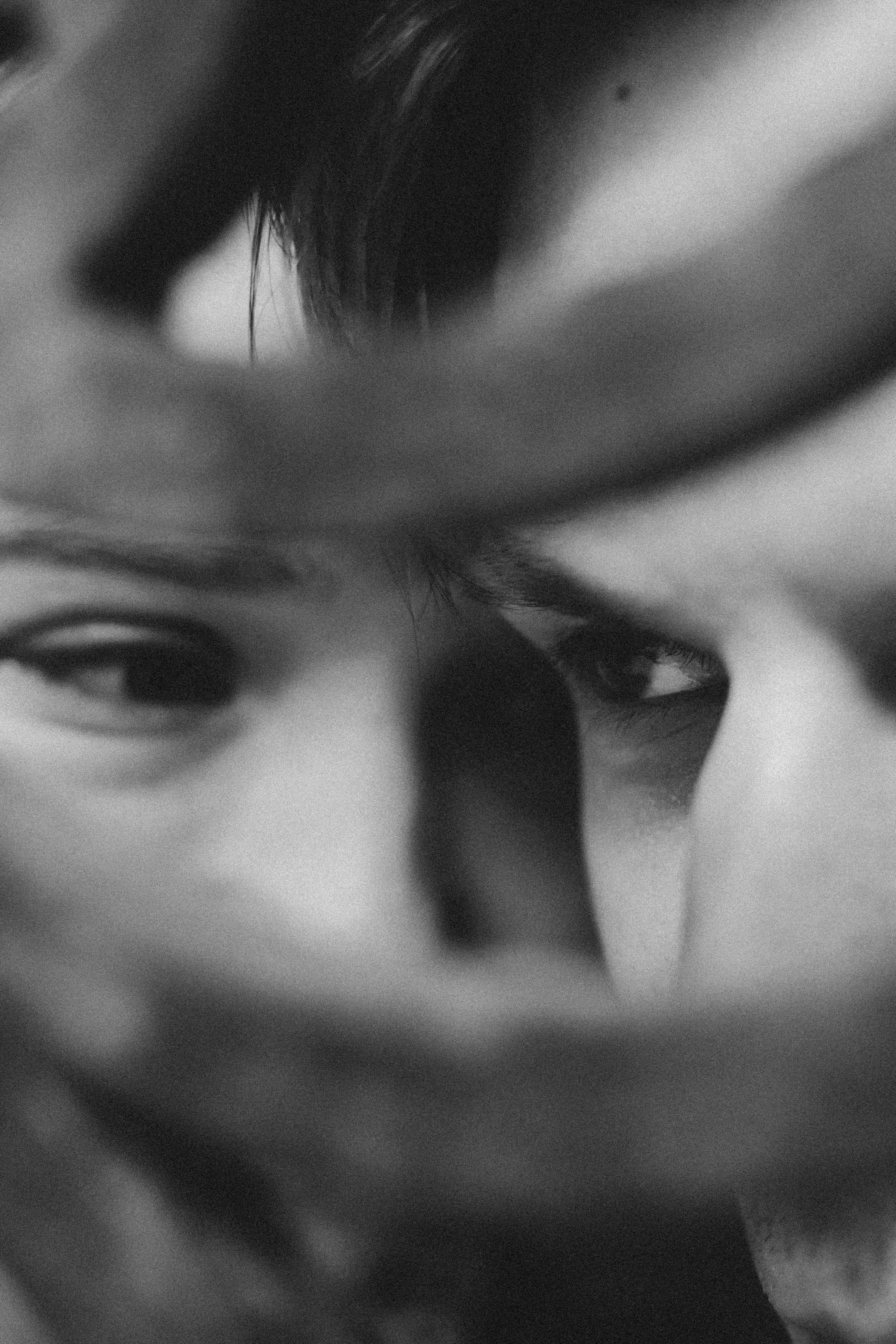 Black and White Abstract Image with Two Faces · Free Stock Photo