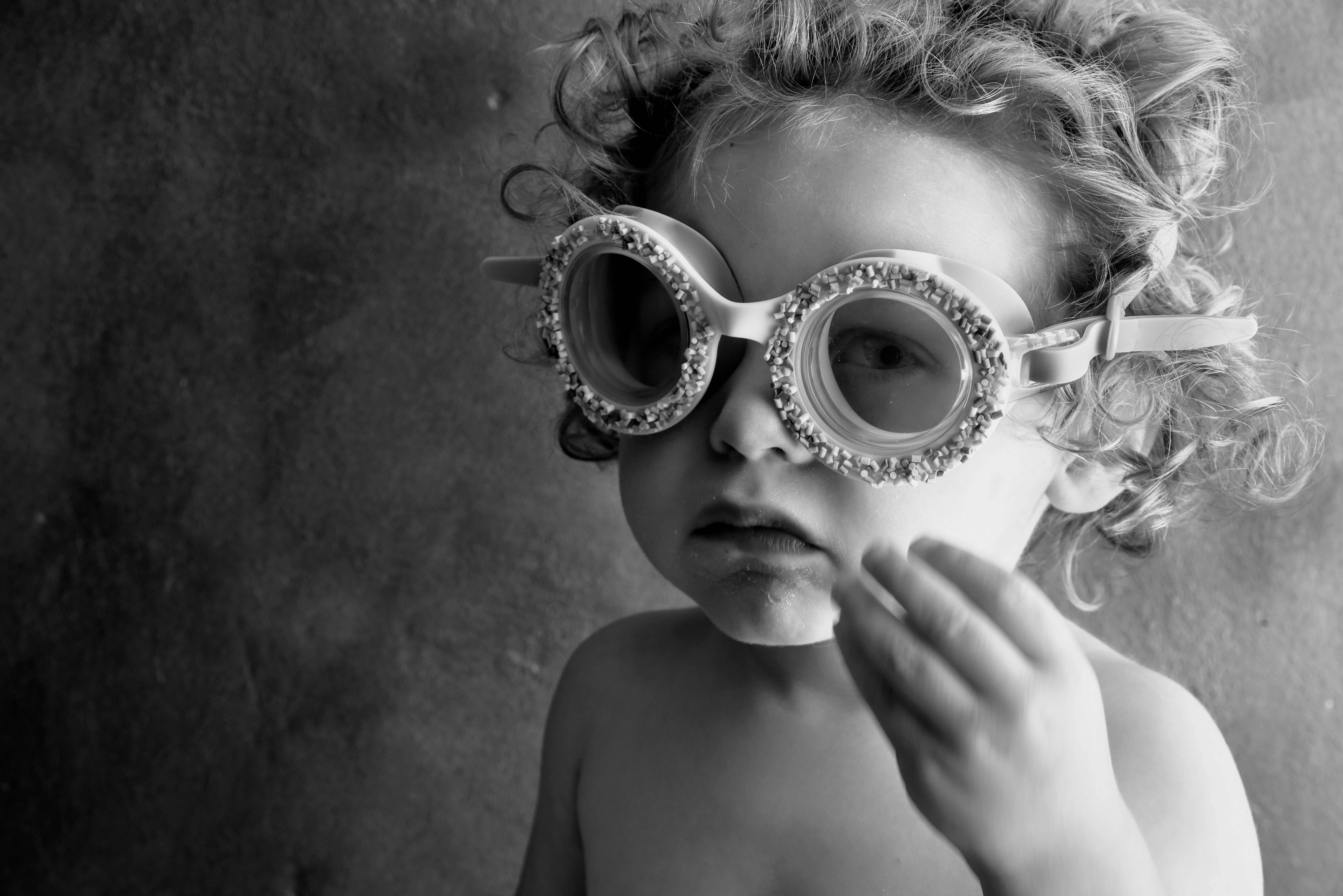 Grayscale Photo of a Kid · Free Stock Photo