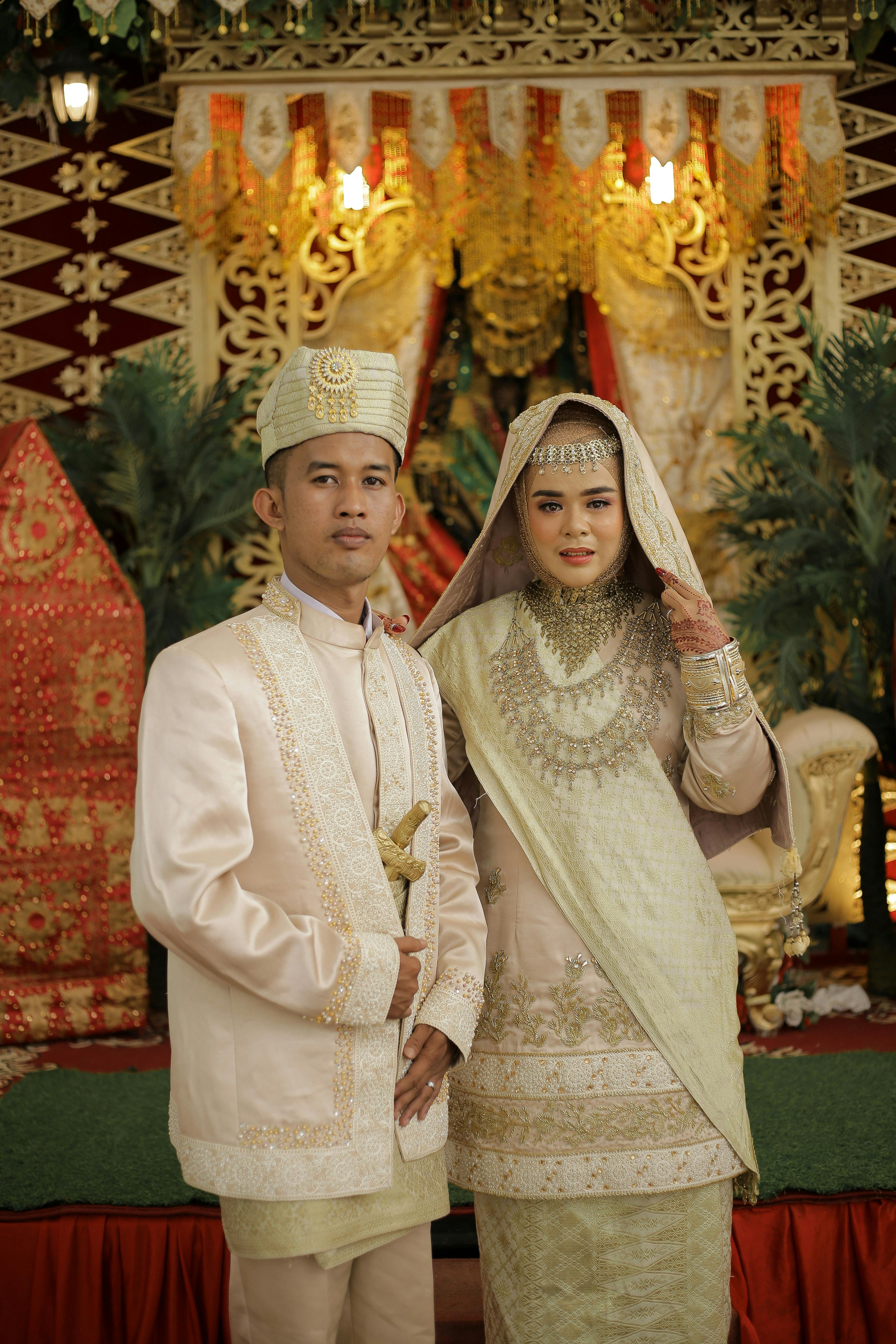 Bride and Groom Standing Side by Side · Free Stock Photo