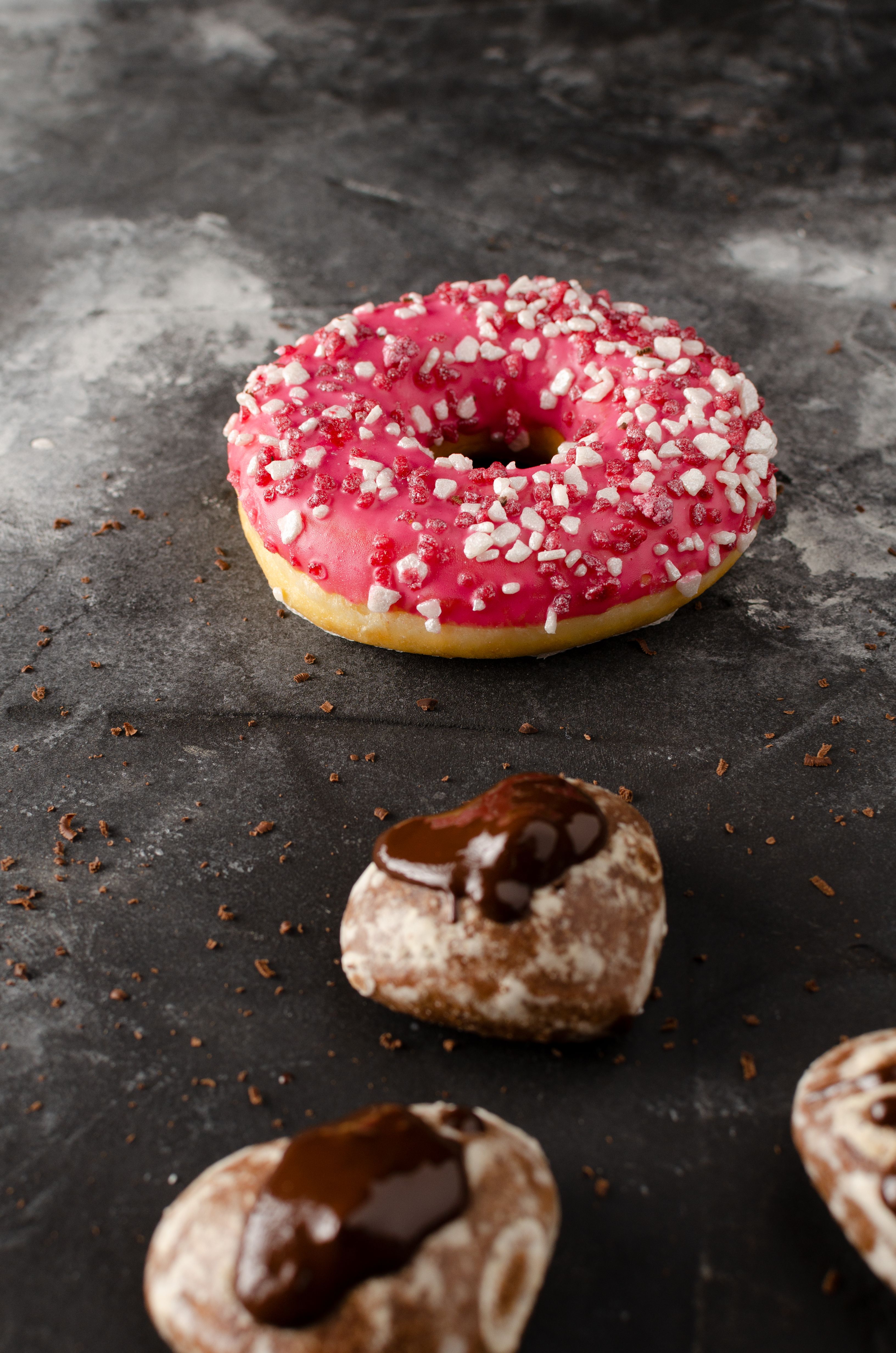 Six Pink Doughnuts · Free Stock Photo