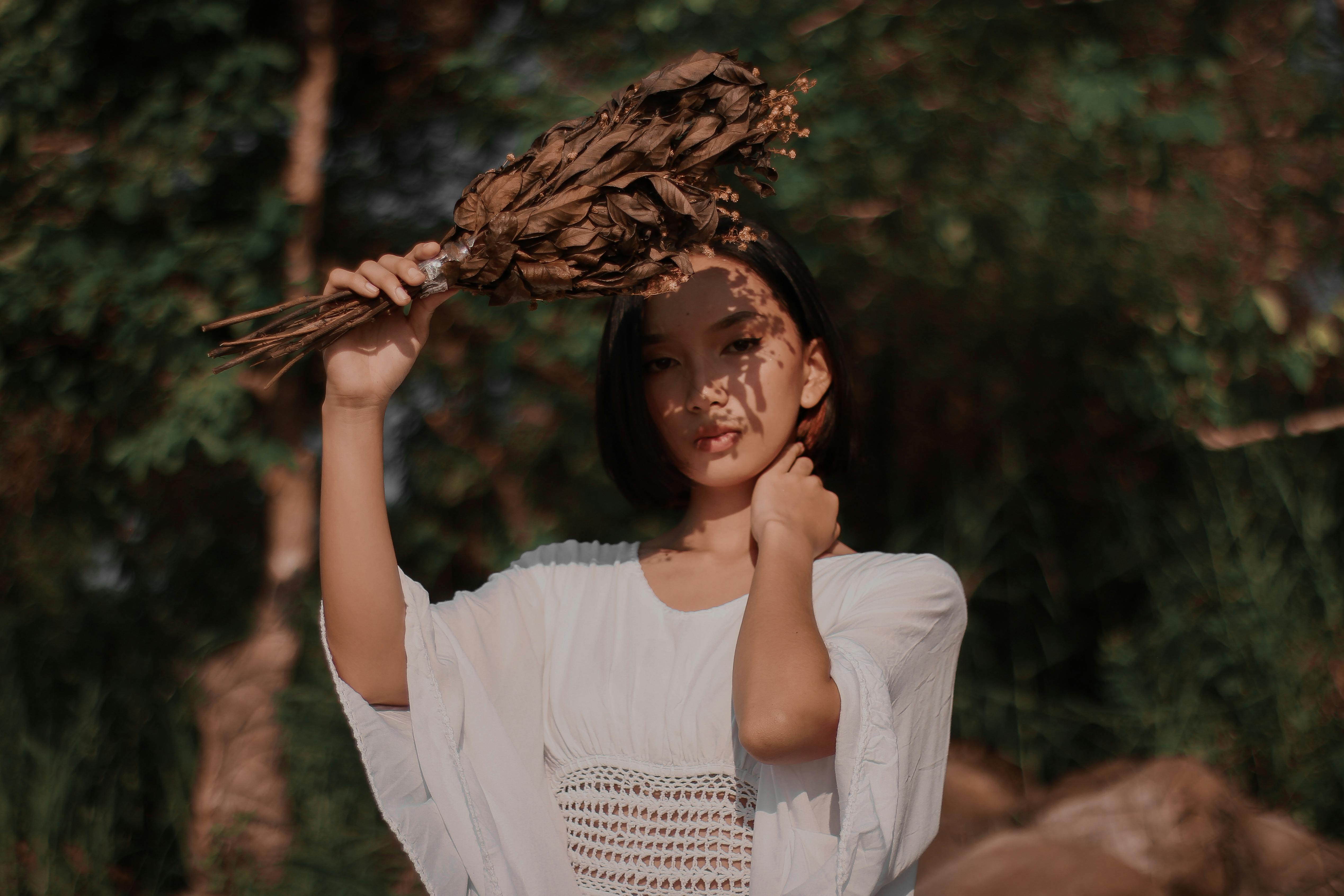 Young Woman in White Dress · Free Stock Photo