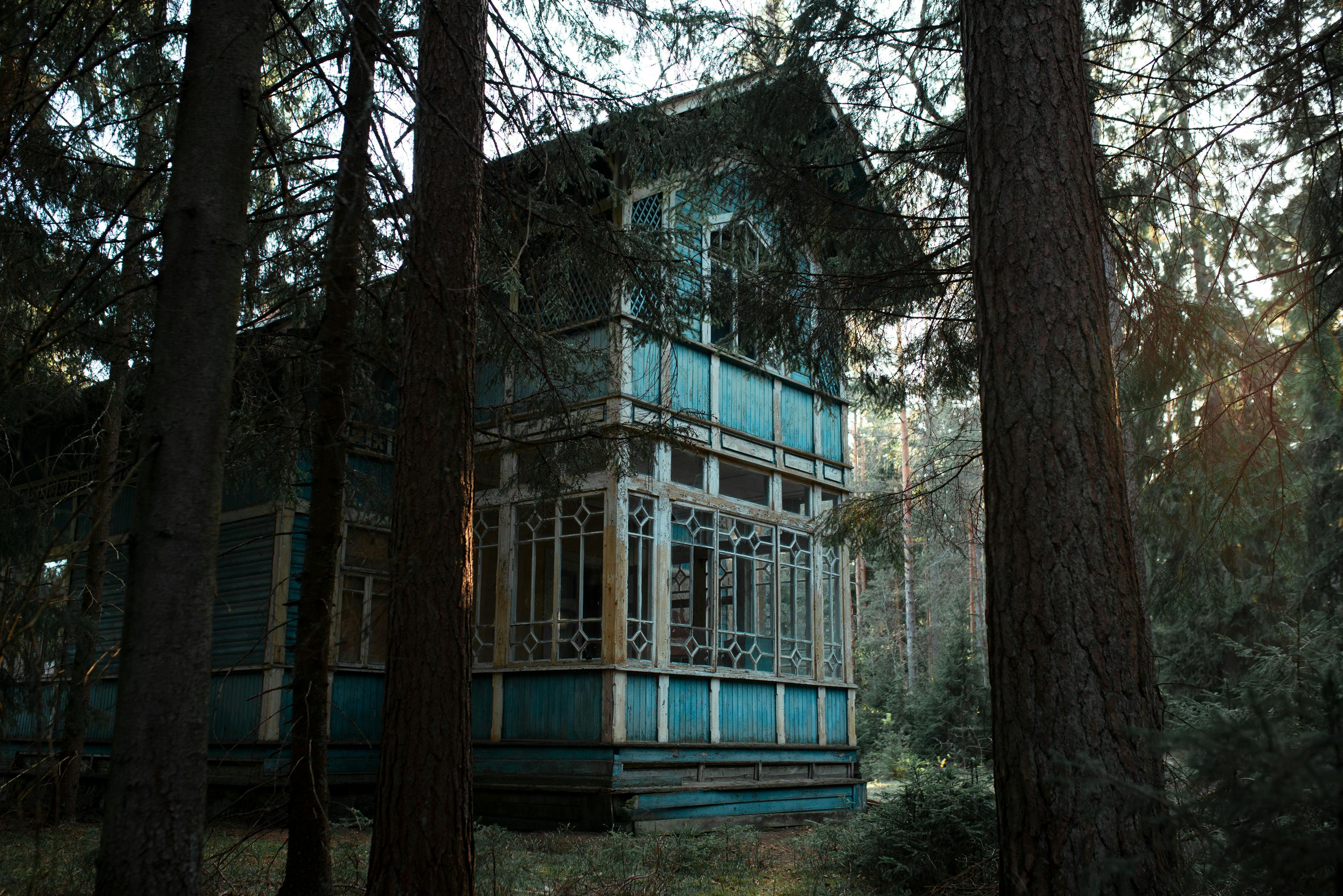 Abandoned Blue Dacha Among the Trees, Zelenogorsk, Russia · Free Stock ...