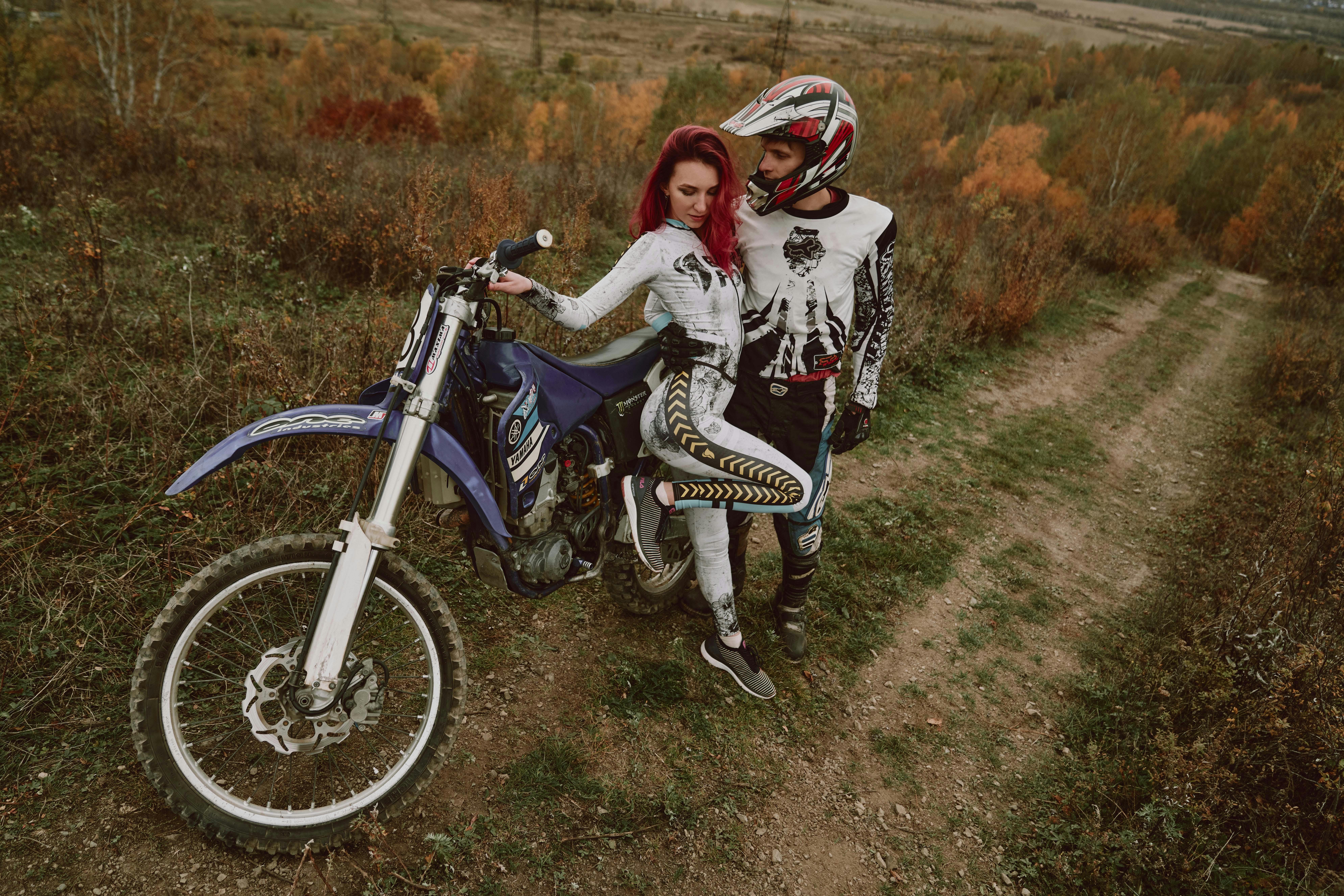 Couple Posing on Motorcycle · Free Stock Photo