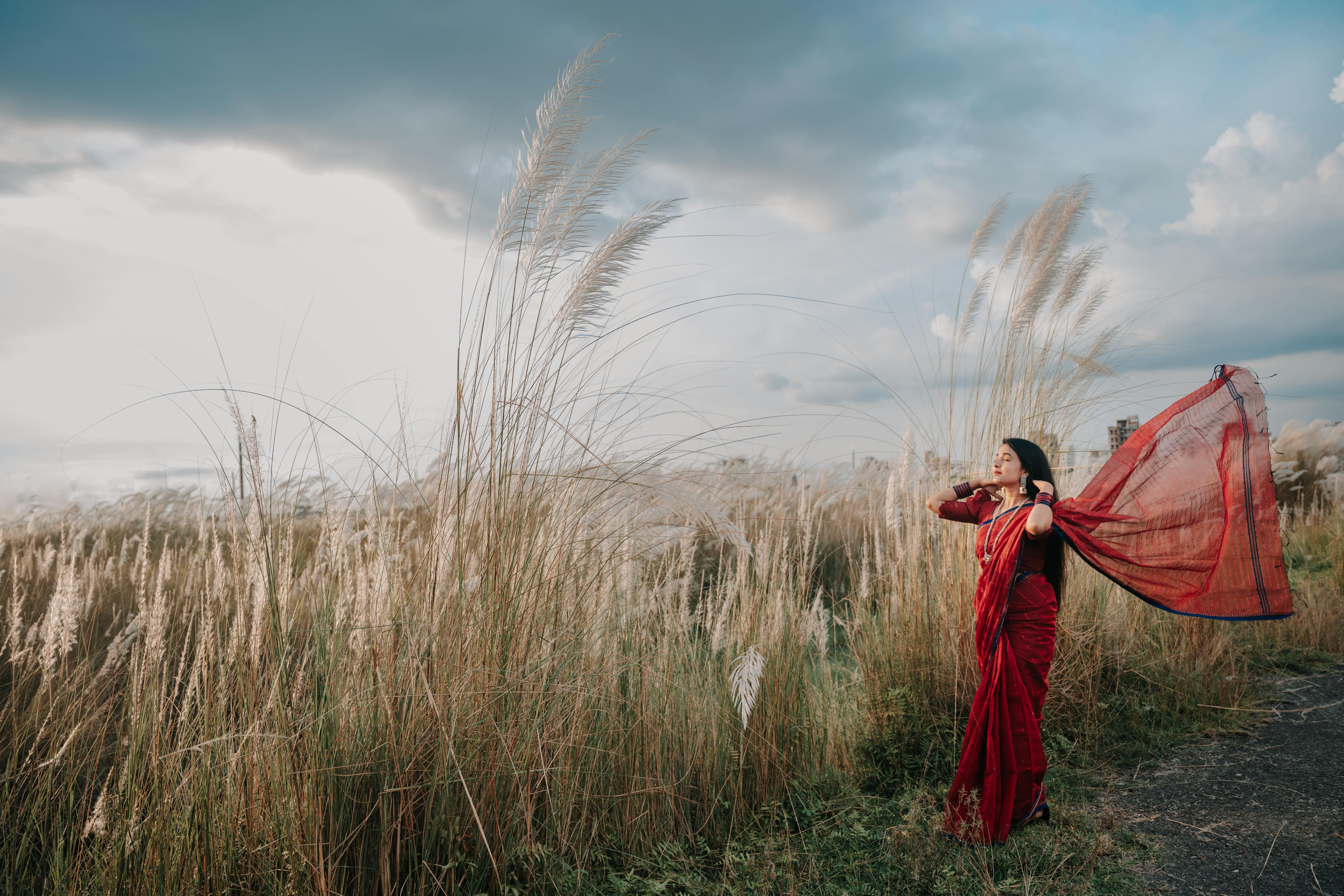Woman in a Traditional Dress on a Field · Free Stock Photo