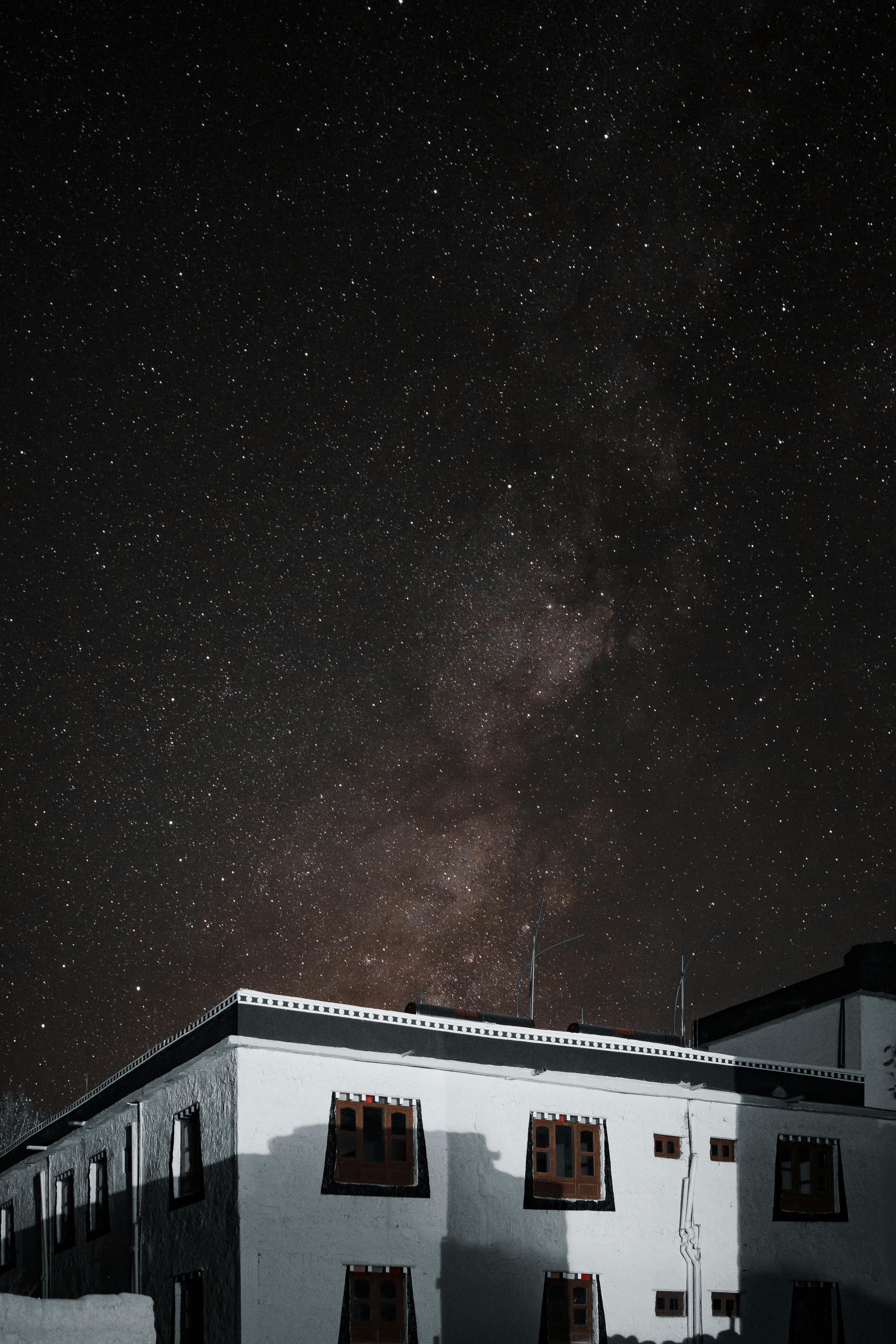 A Building Under Starry Night · Free Stock Photo