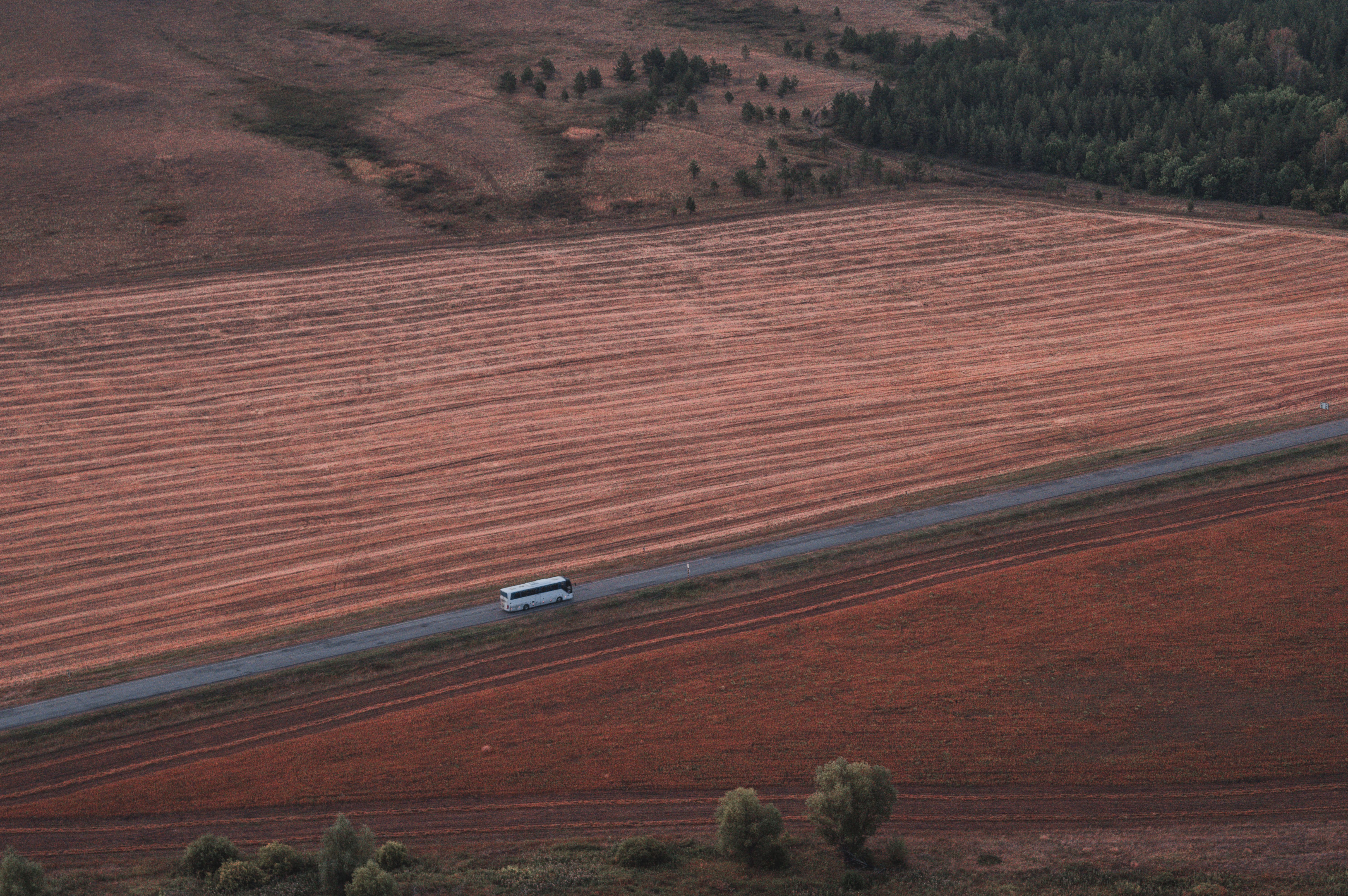 Aerial Photography of Bus on the Road · Free Stock Photo
