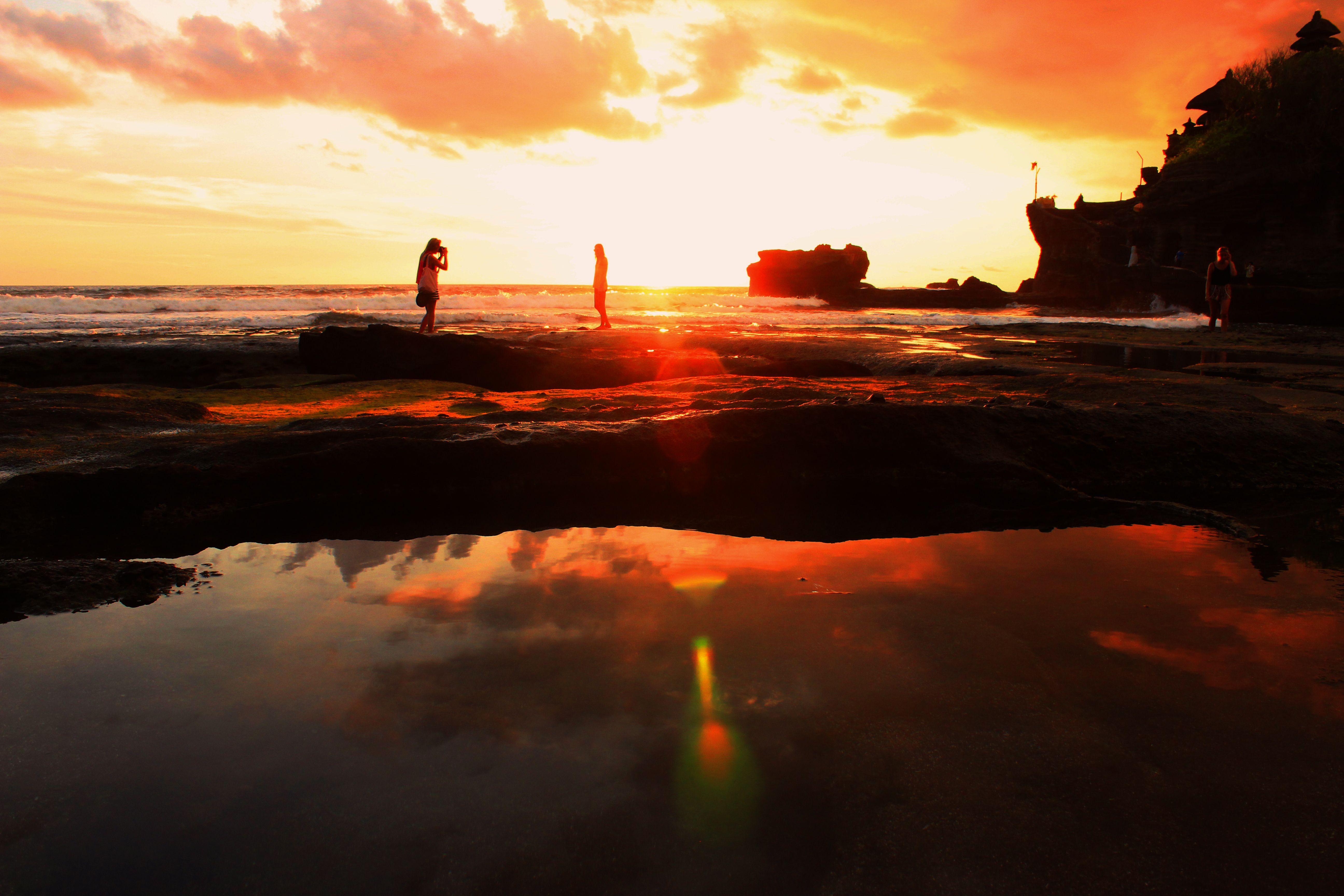 People on Low Tide during Sunrise · Free Stock Photo
