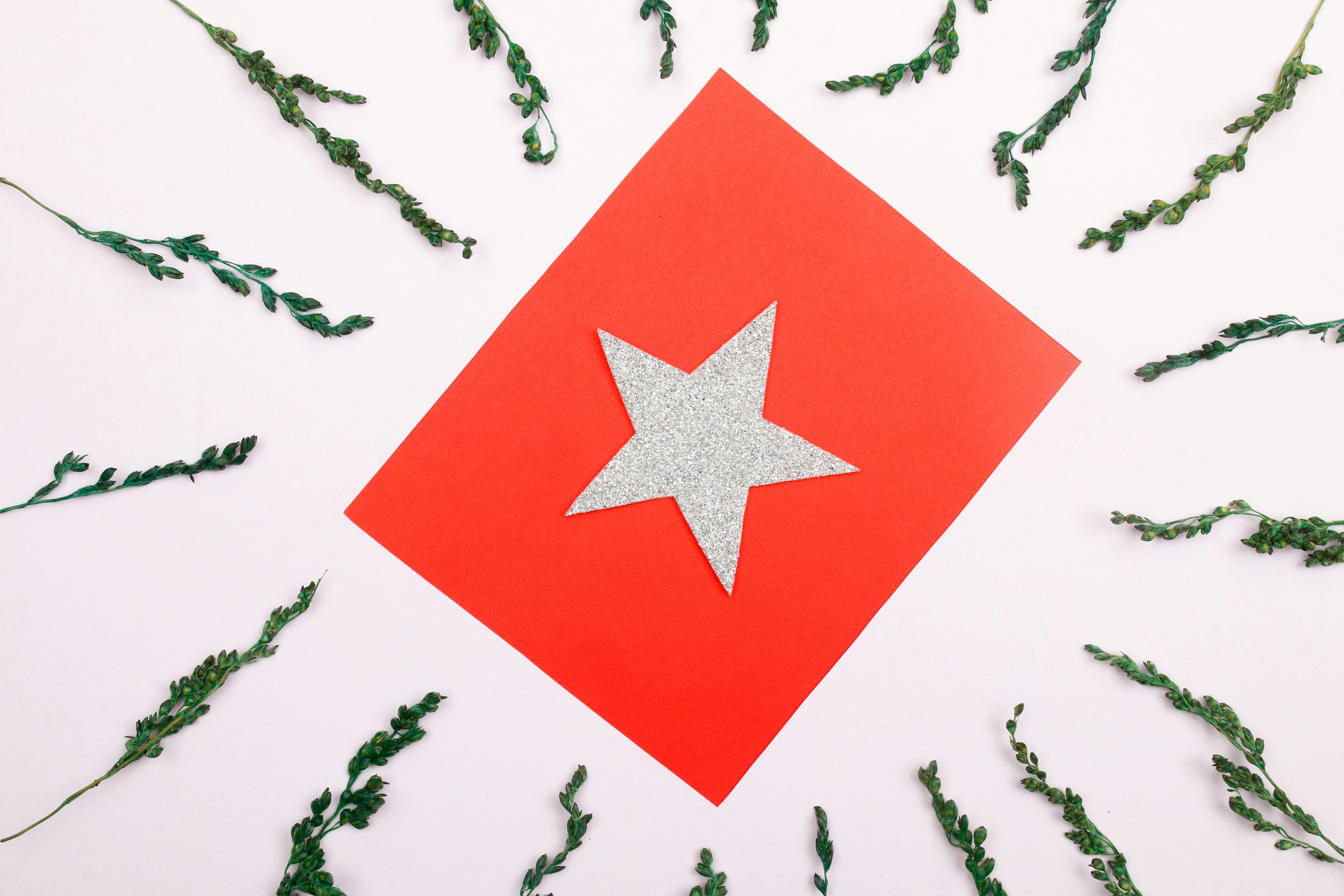 Star on Red Card · Free Stock Photo