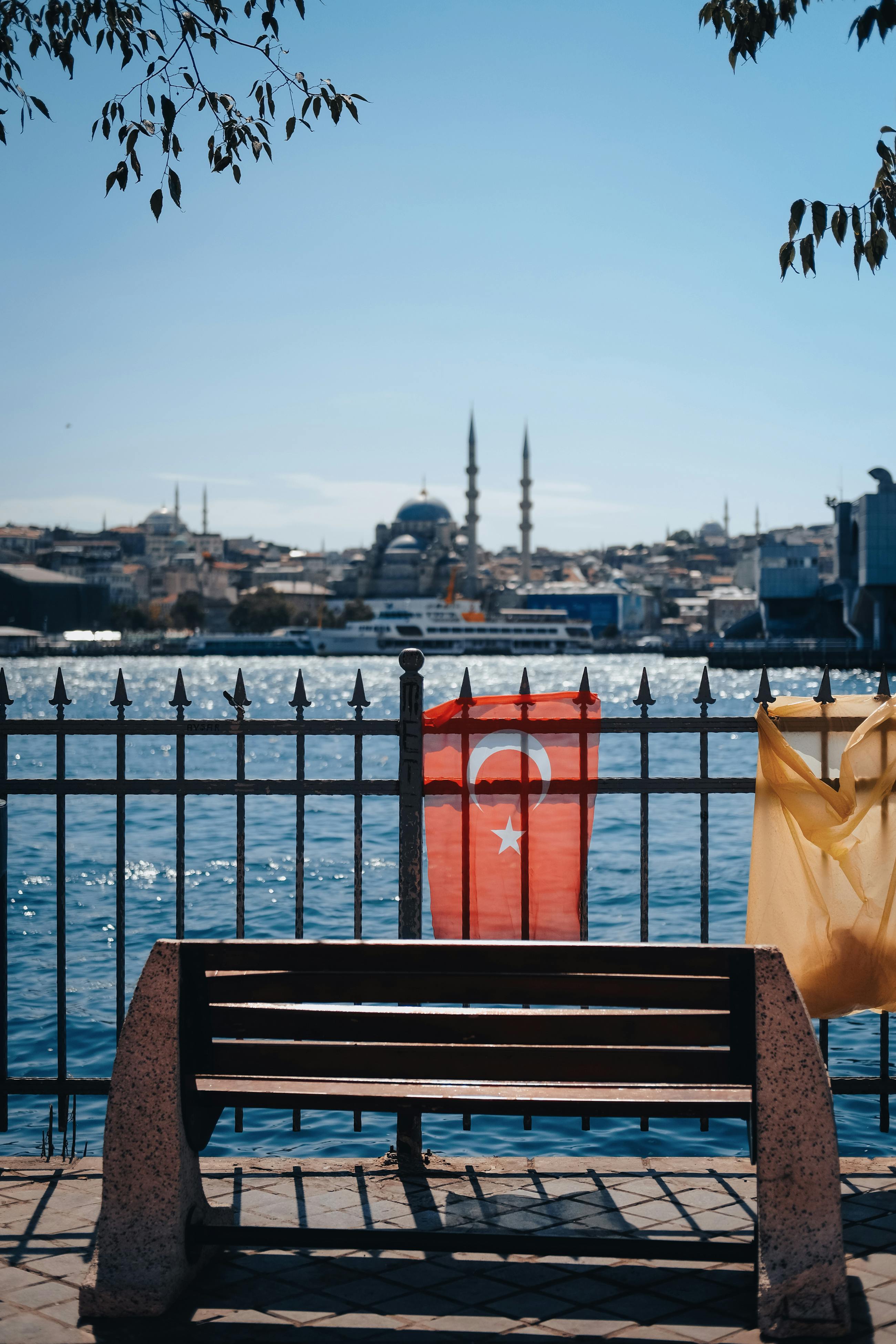 Empty promenade with benches and lanterns · Free Stock Photo