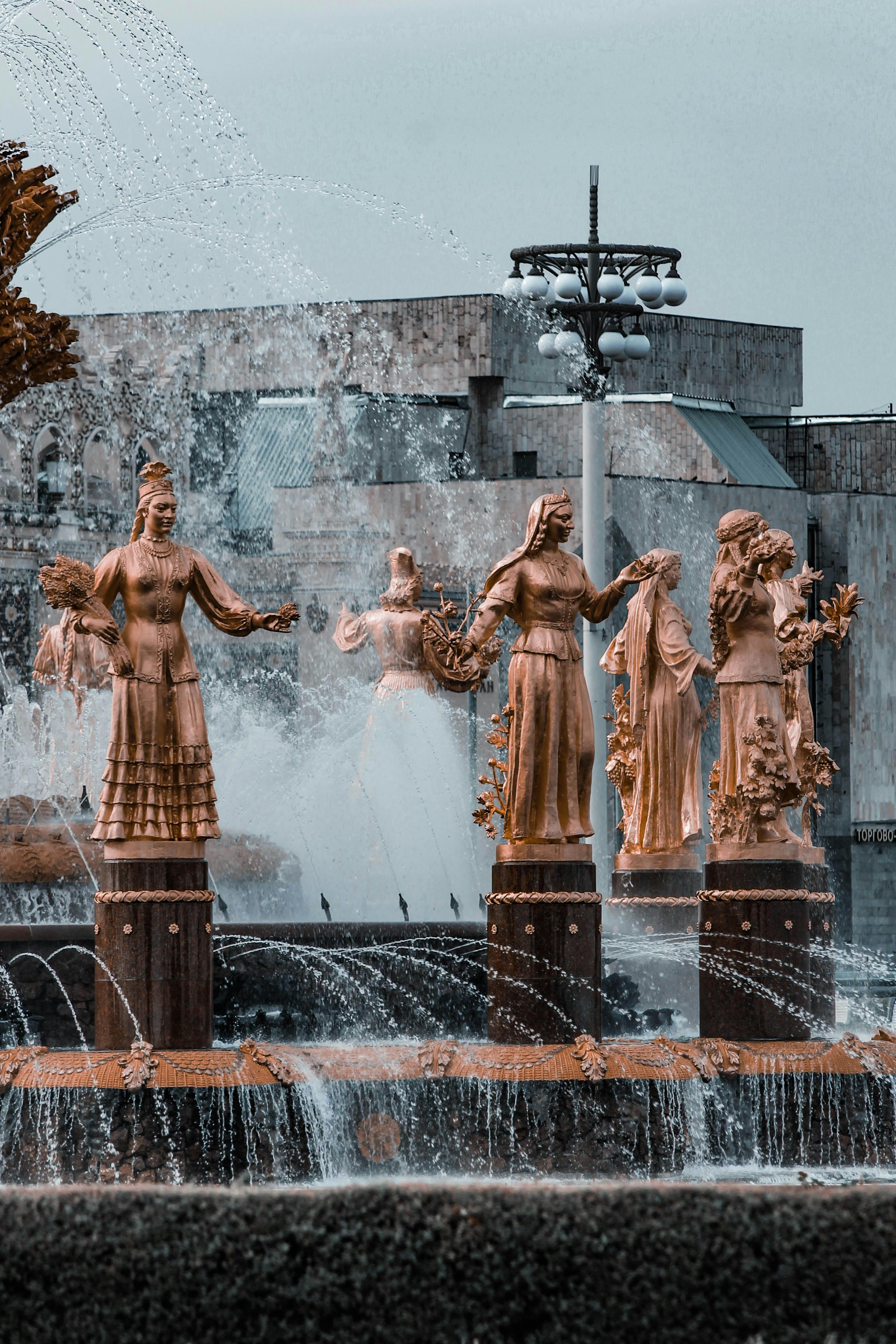 Golden Gandhi Statue in Town · Free Stock Photo