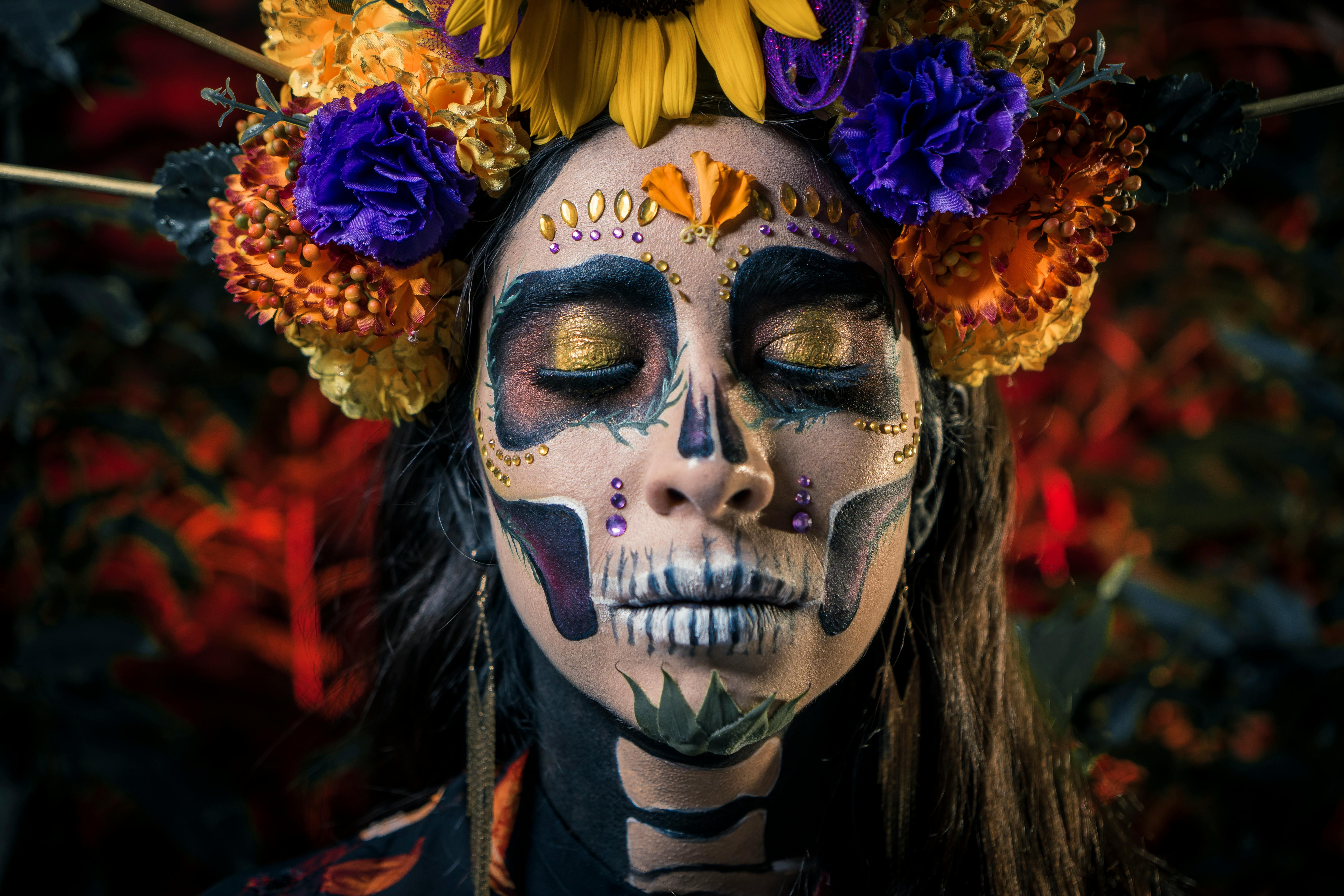 Woman in Catrina Costume on Horse · Free Stock Photo