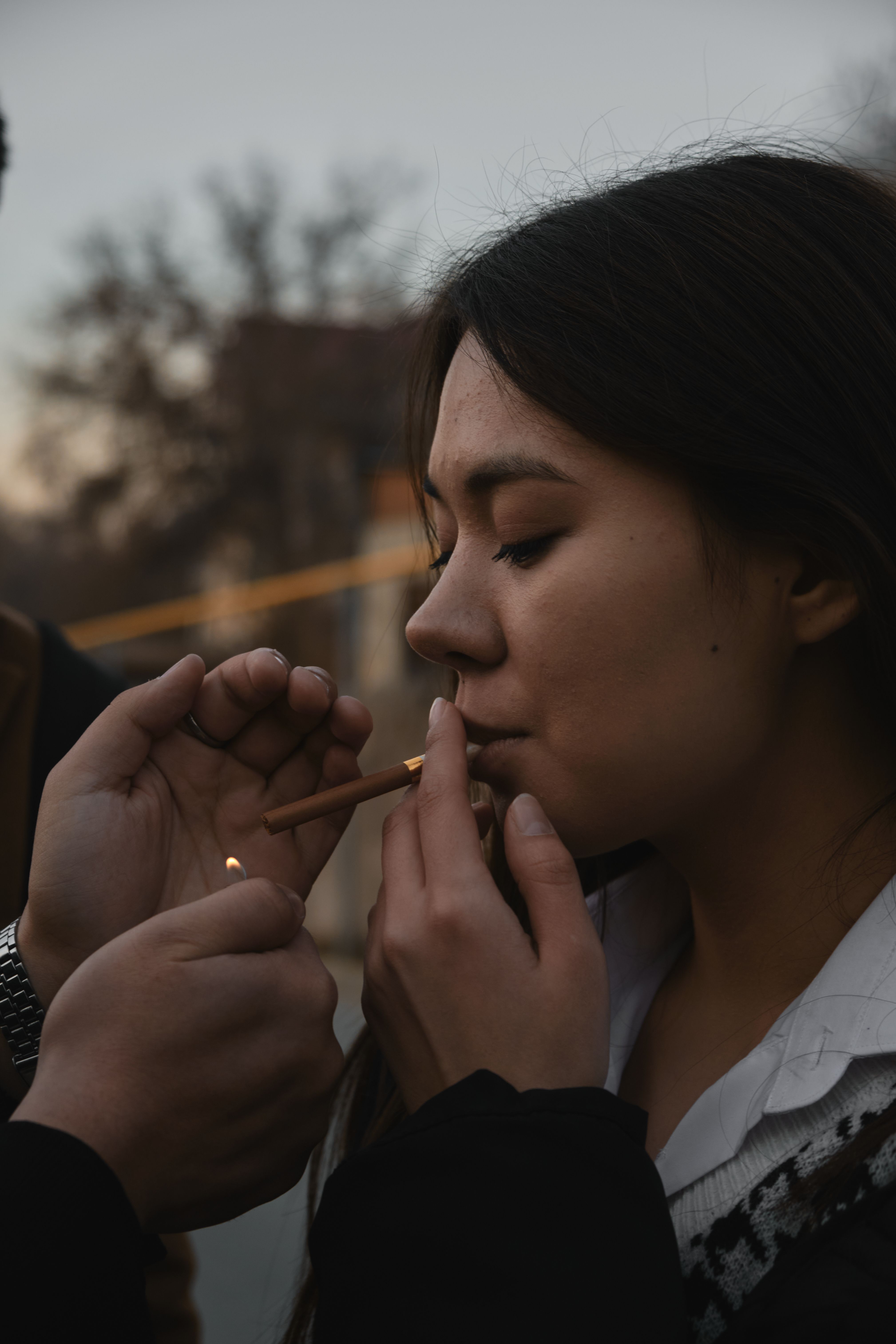 Woman Smoking Cigarette · Free Stock Photo