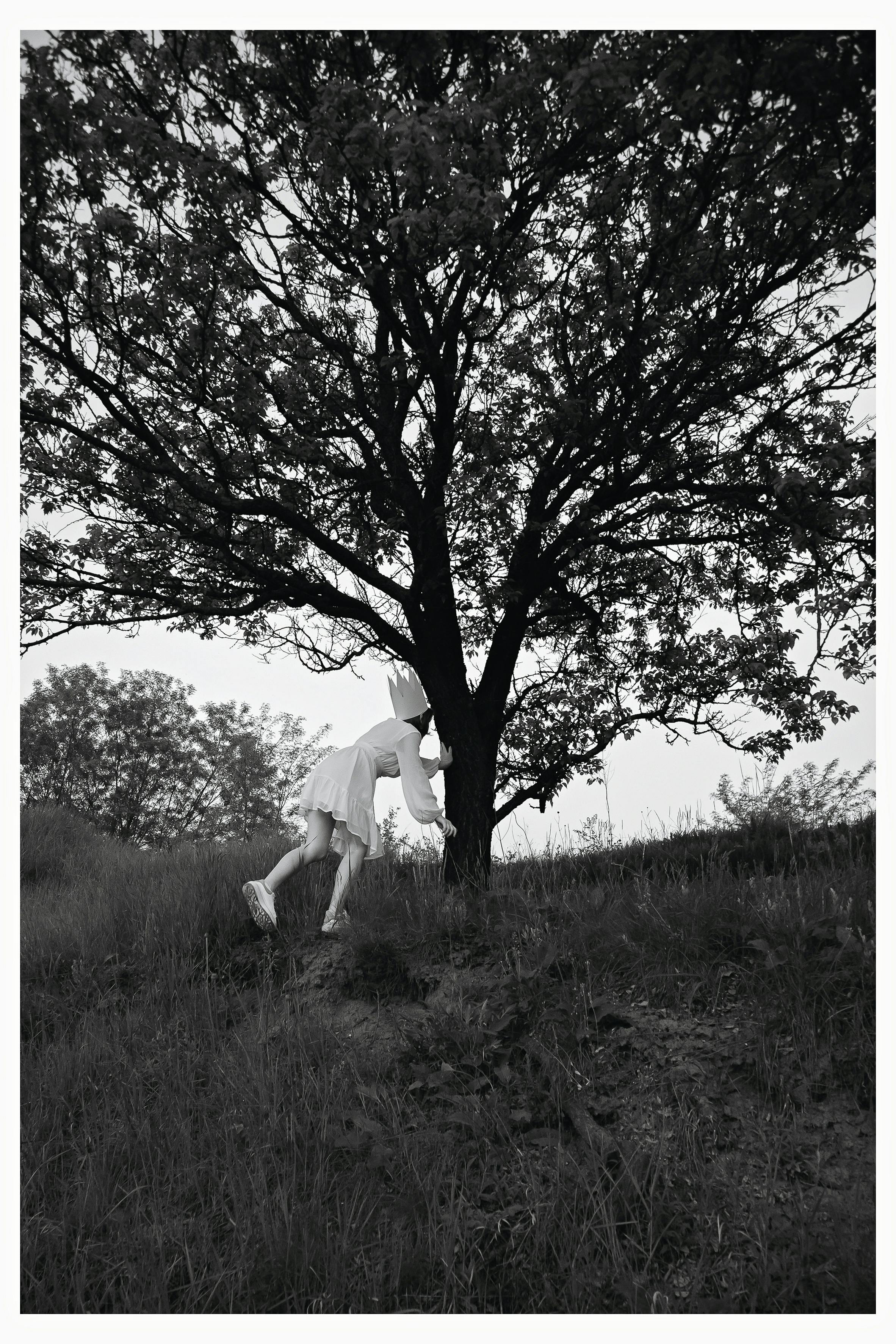 Woman behind Fabric on Meadow · Free Stock Photo