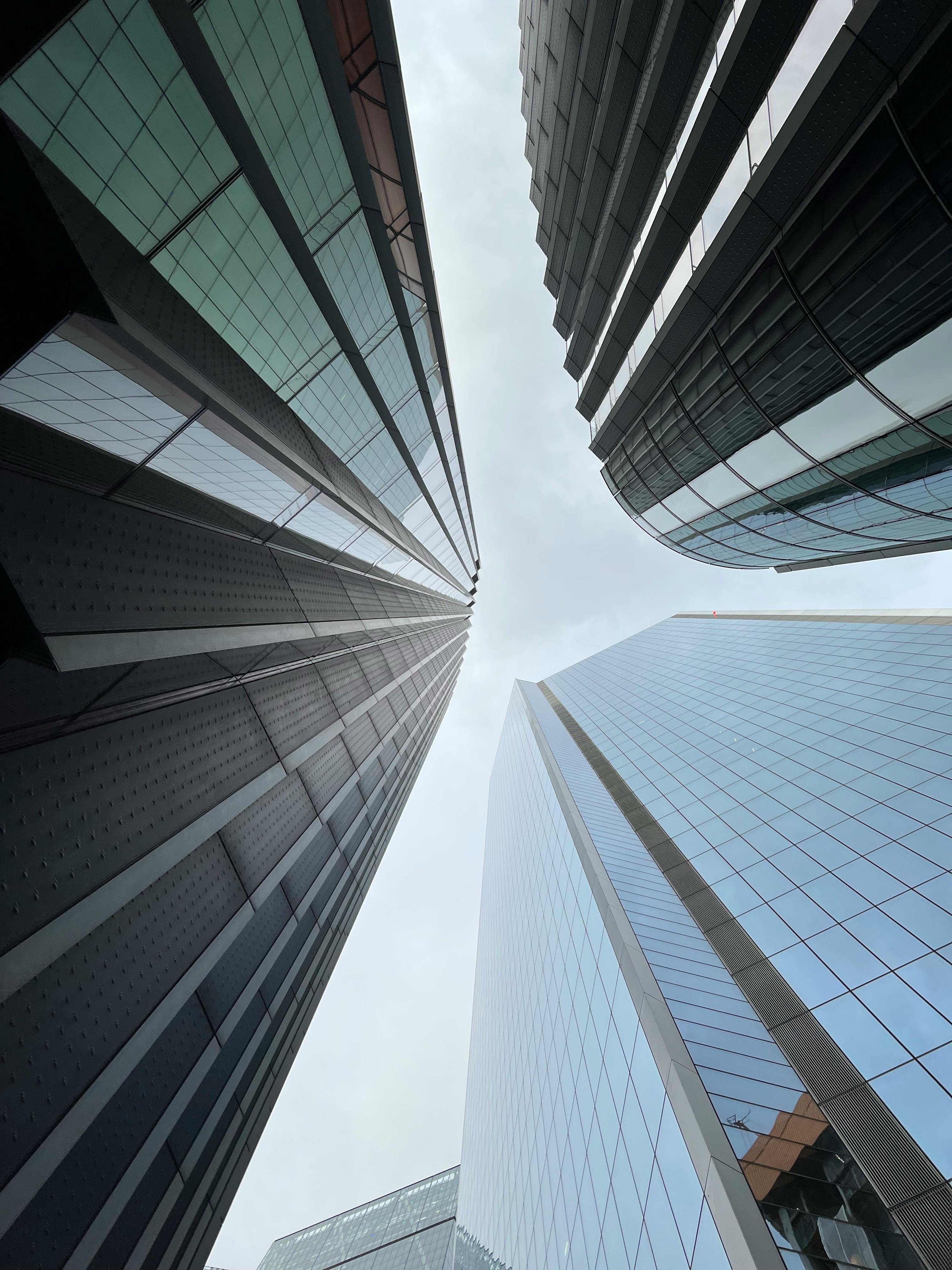 Directly Below View Joined Patterned Columns · Free Stock Photo