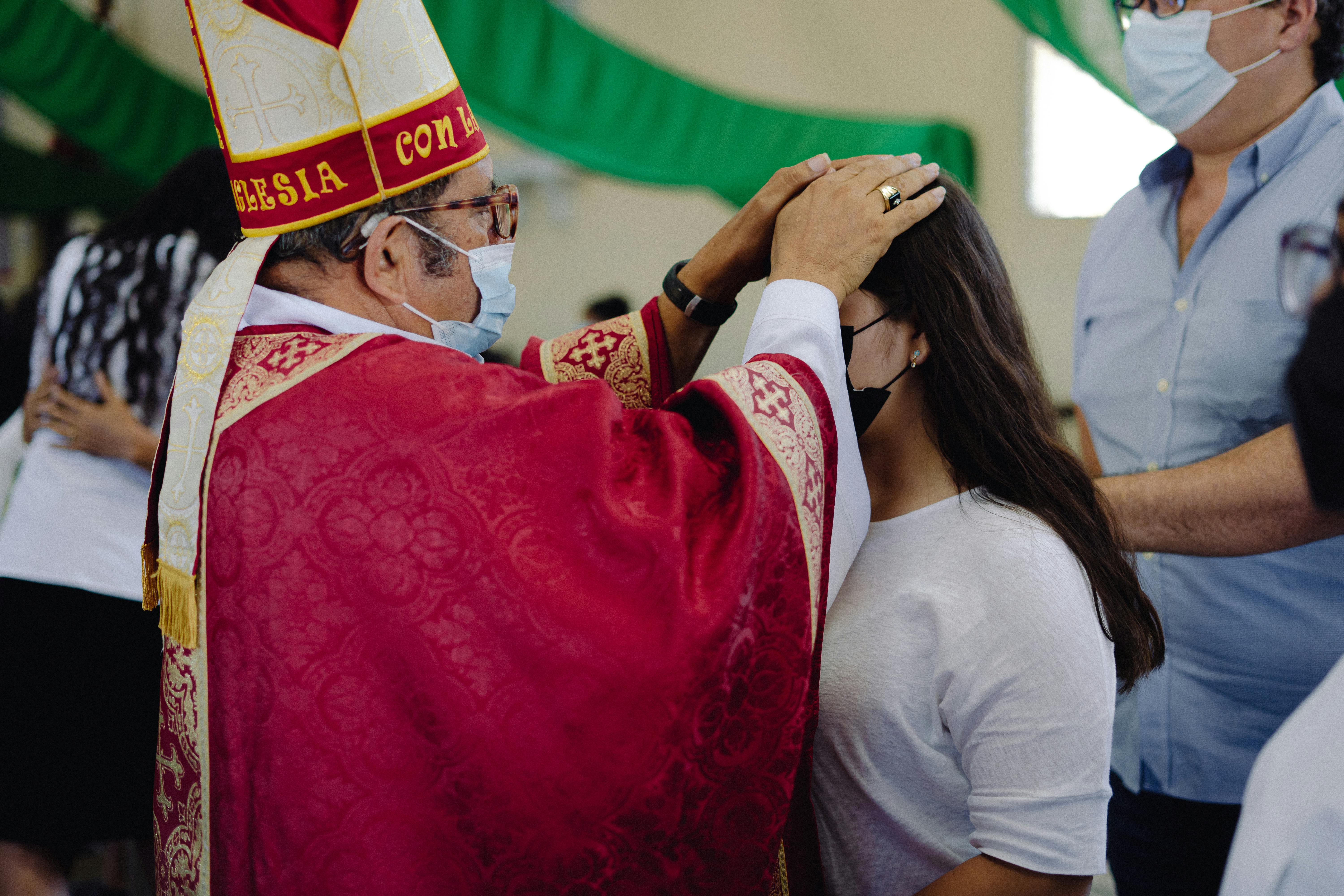 Bishop and Girl during Confirmation Ceremony · Free Stock Photo