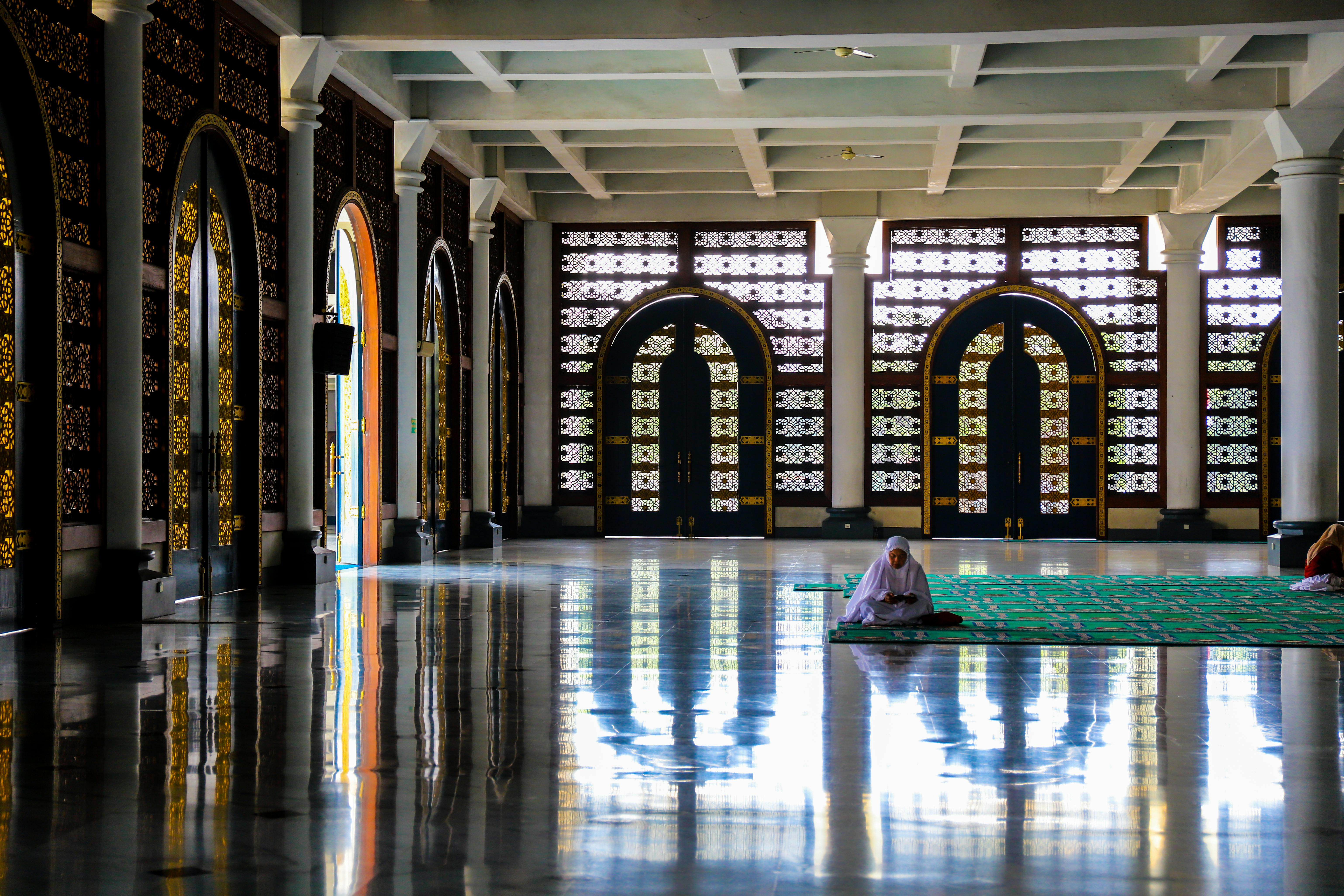Woman Praying in the Al Akbar National Mosque in Surabaya, Indonesia ...