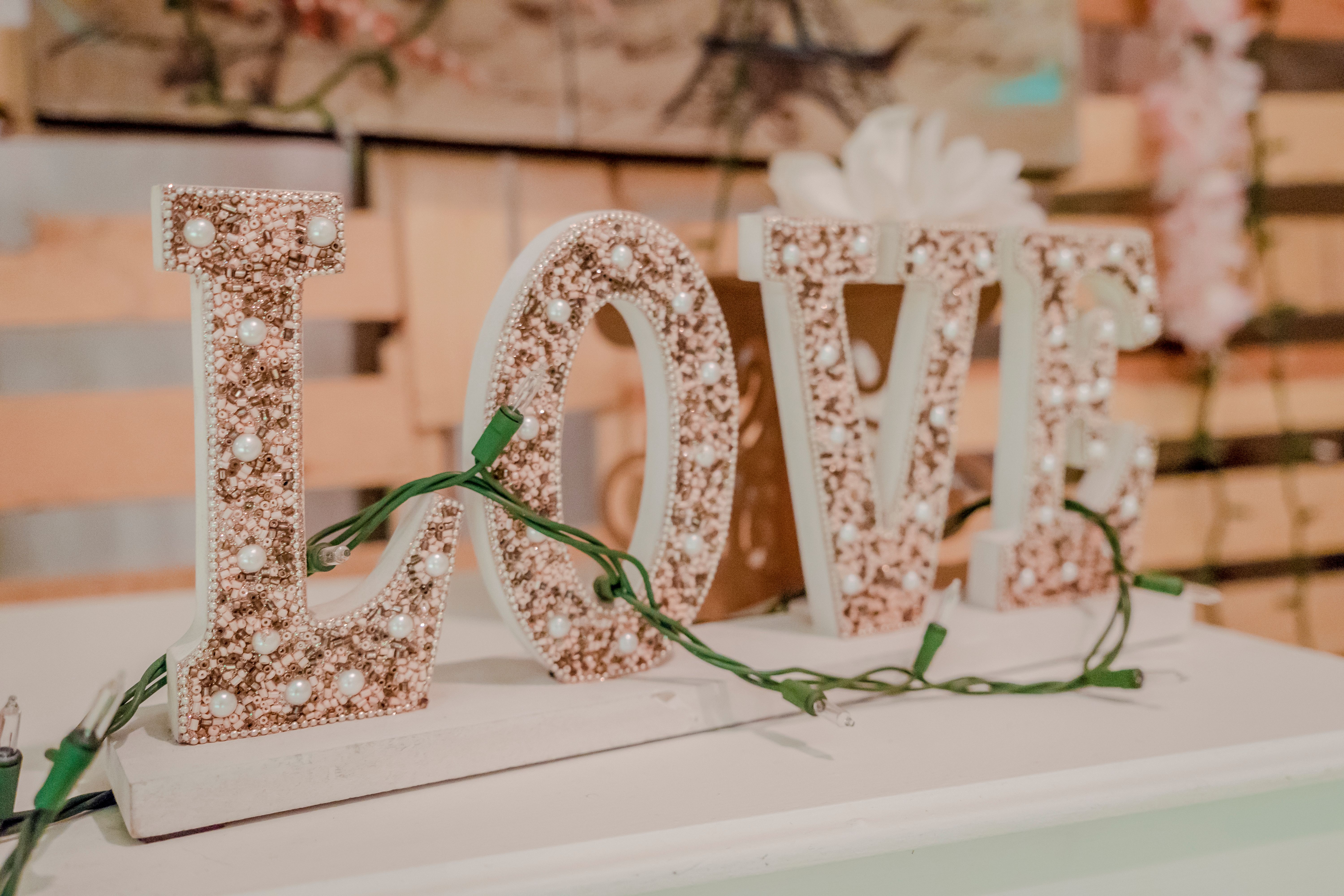 Set of LED Letters Forming Love Word · Free Stock Photo