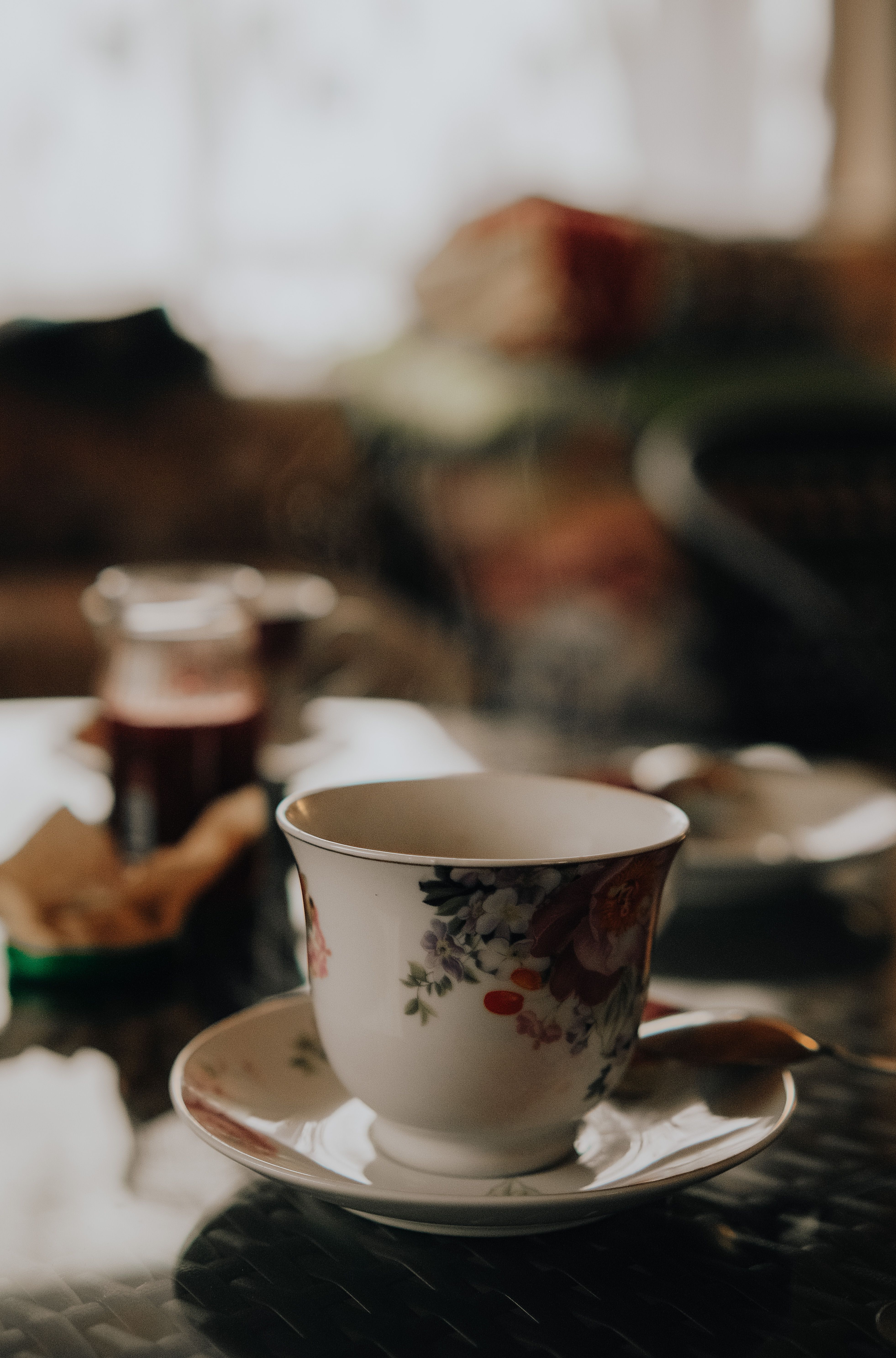 Cup on saucer served on table · Free Stock Photo