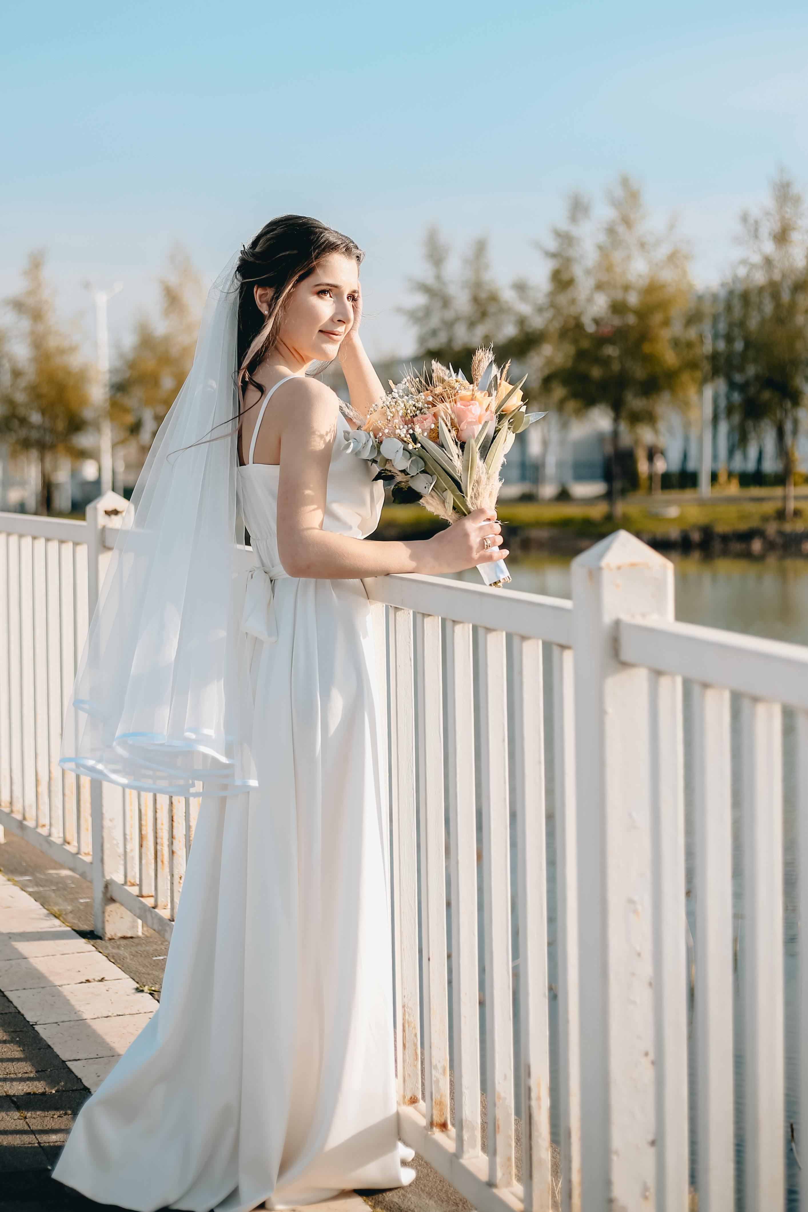 Back View of a Bride Standing · Free Stock Photo
