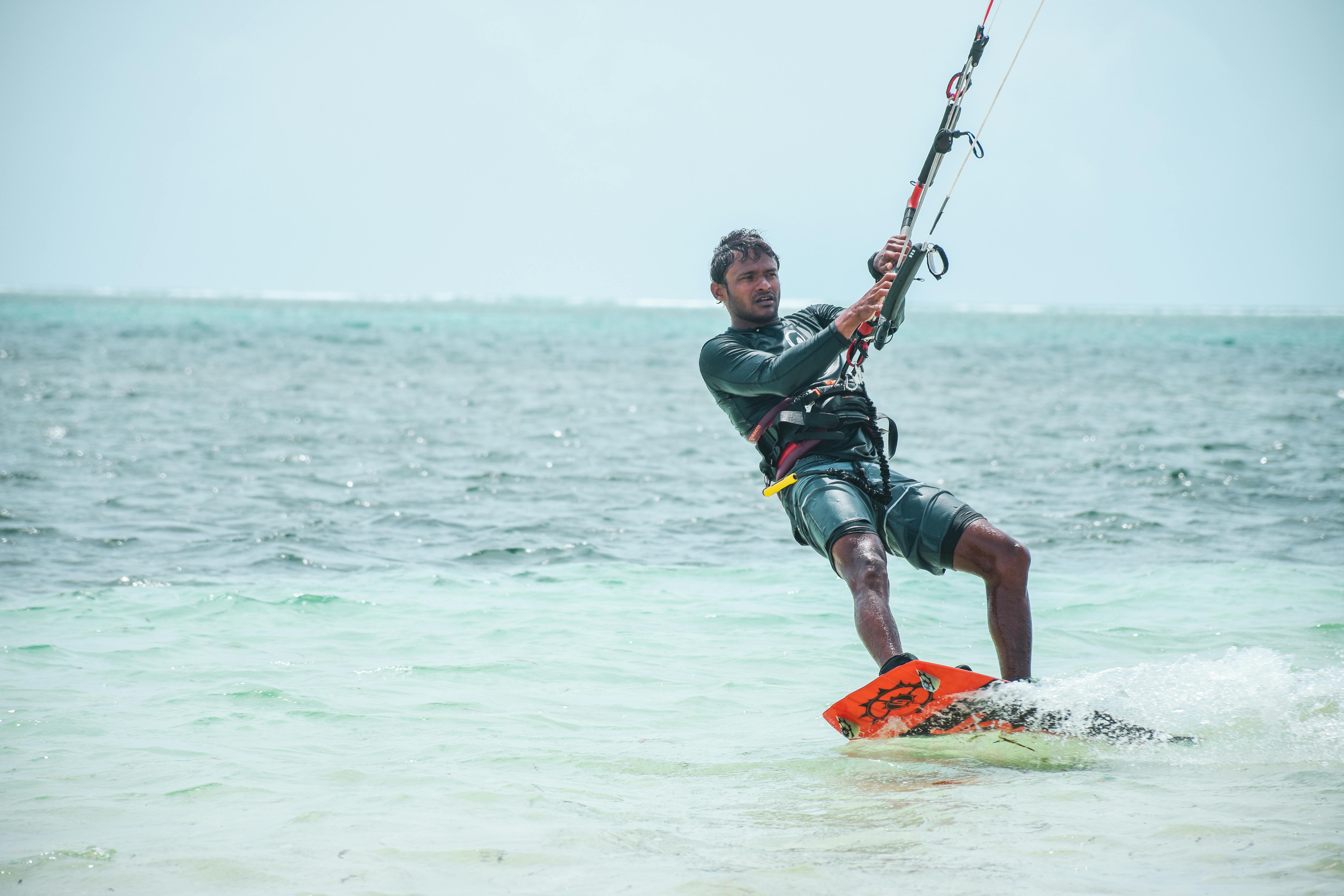 Kite Surfer on Water · Free Stock Photo