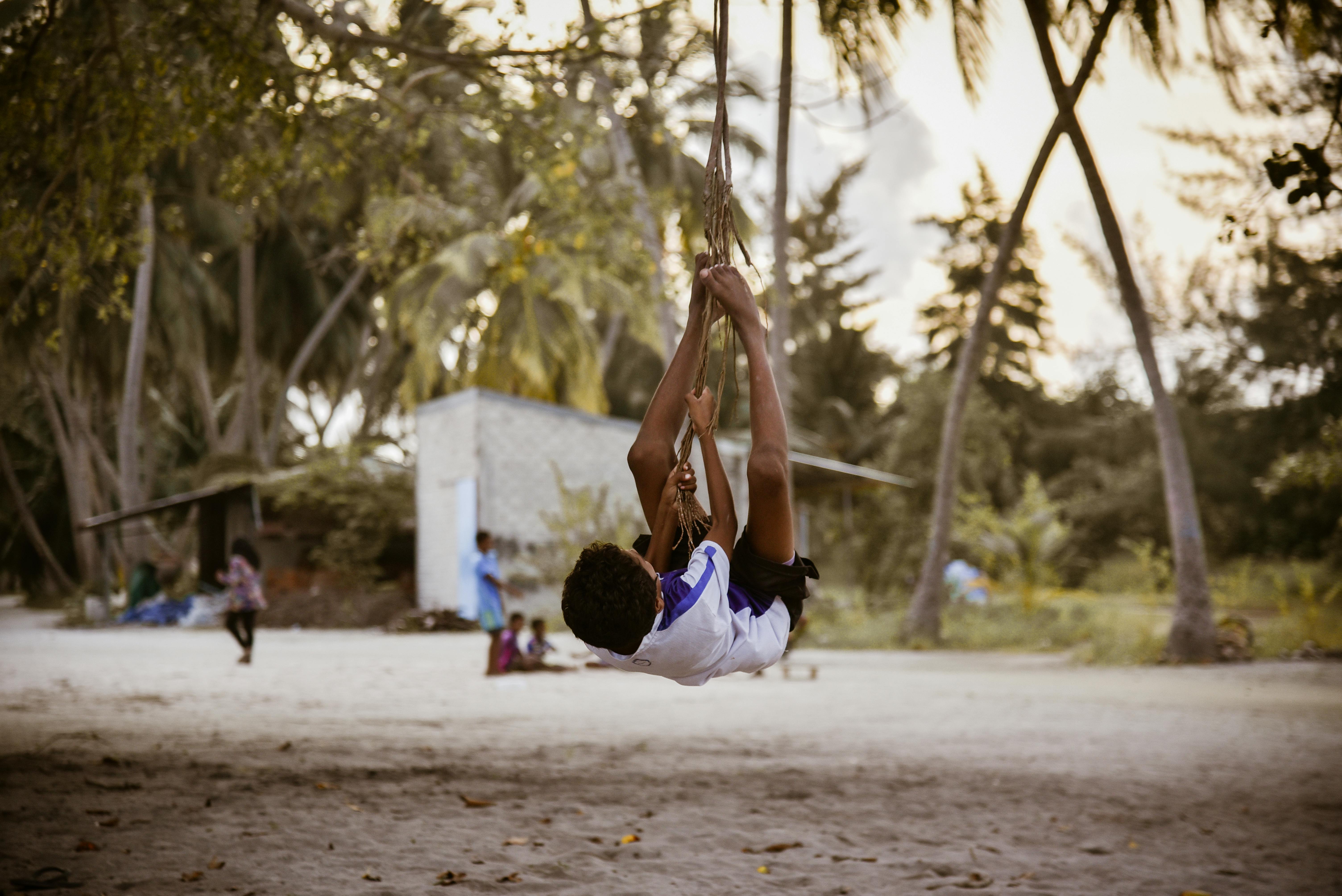 Child Climbing Rope · Free Stock Photo
