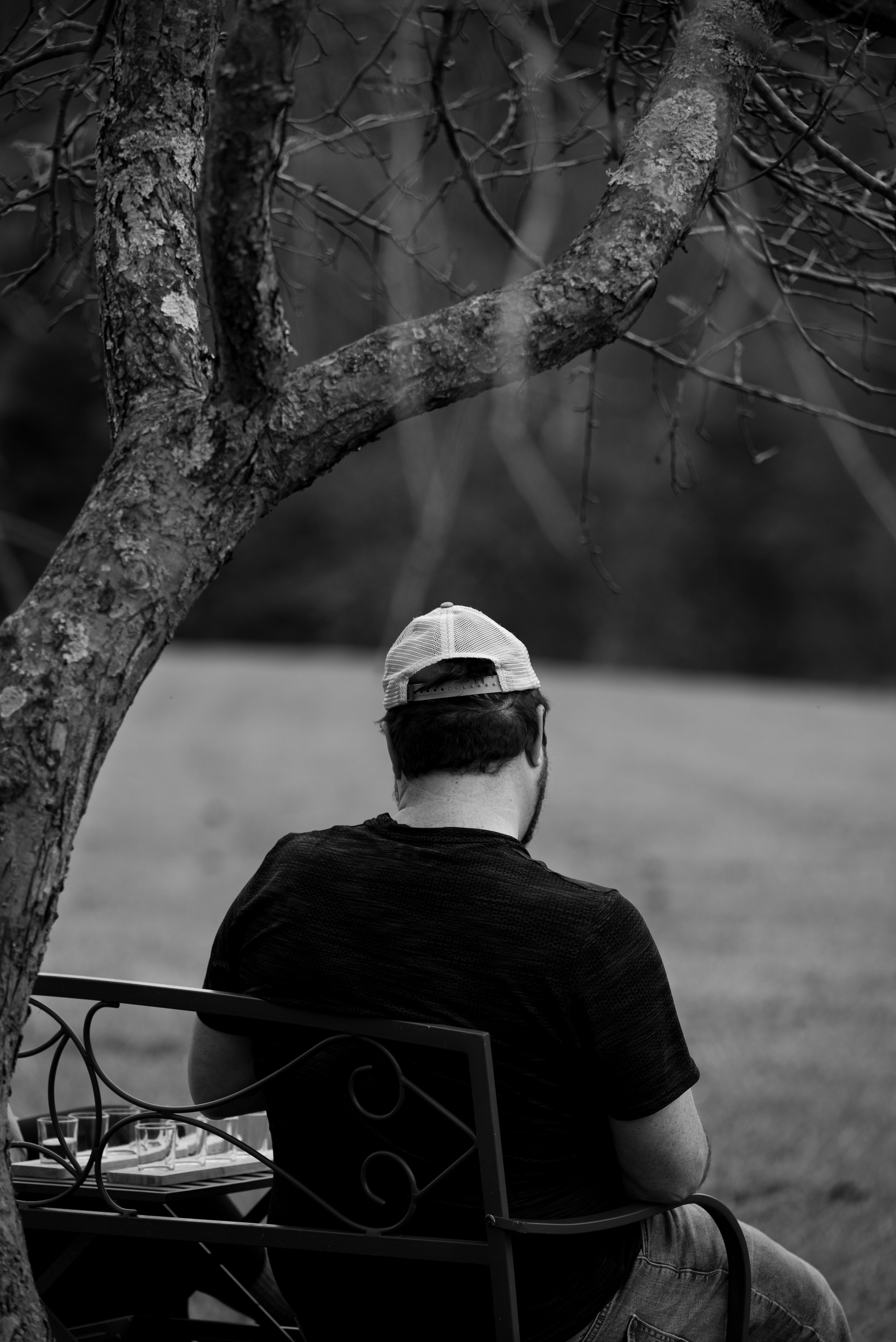 A Lonely Man Sitting on the Bench · Free Stock Photo