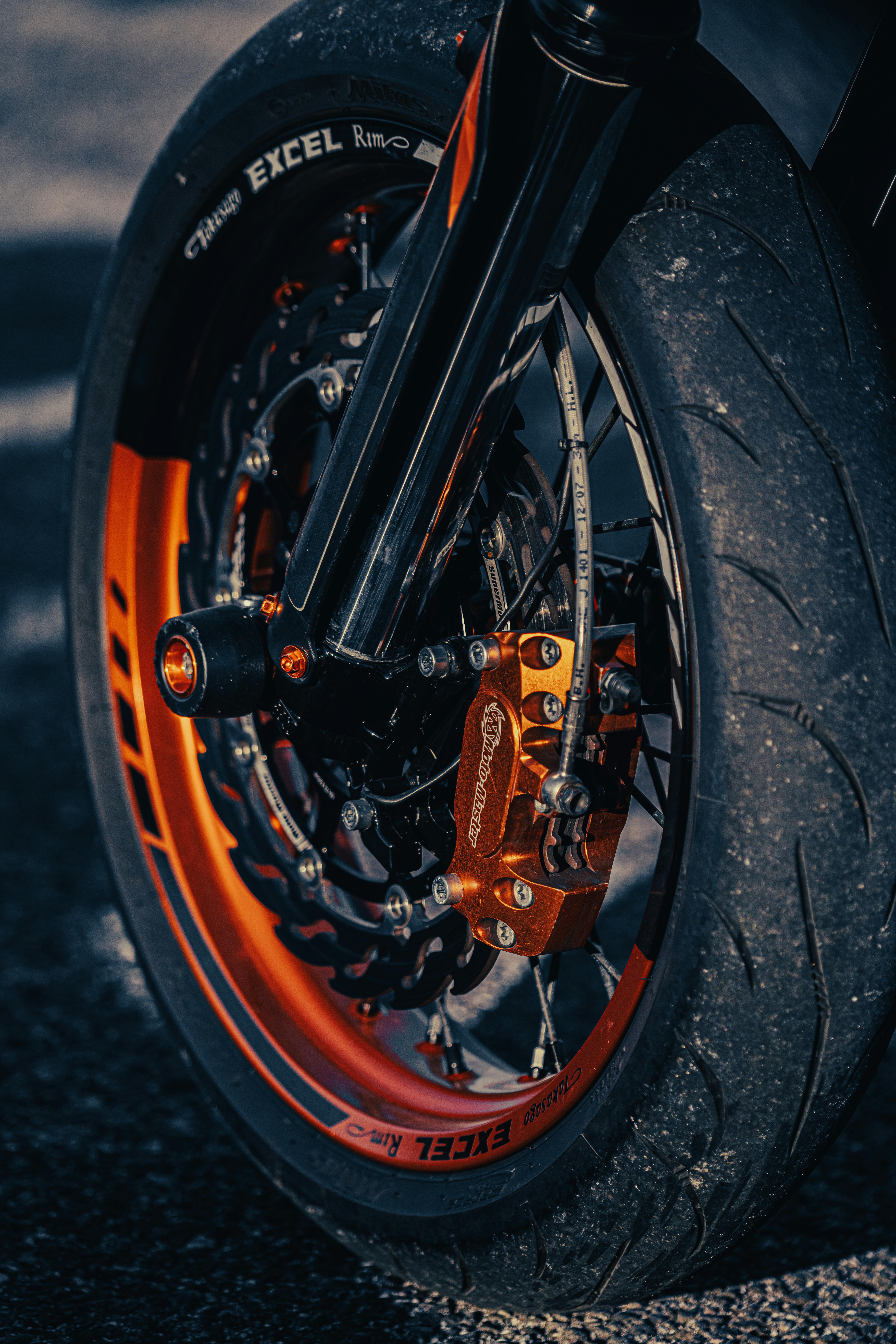 Wheel of a Motorcycle in Close-up Photography · Free Stock Photo
