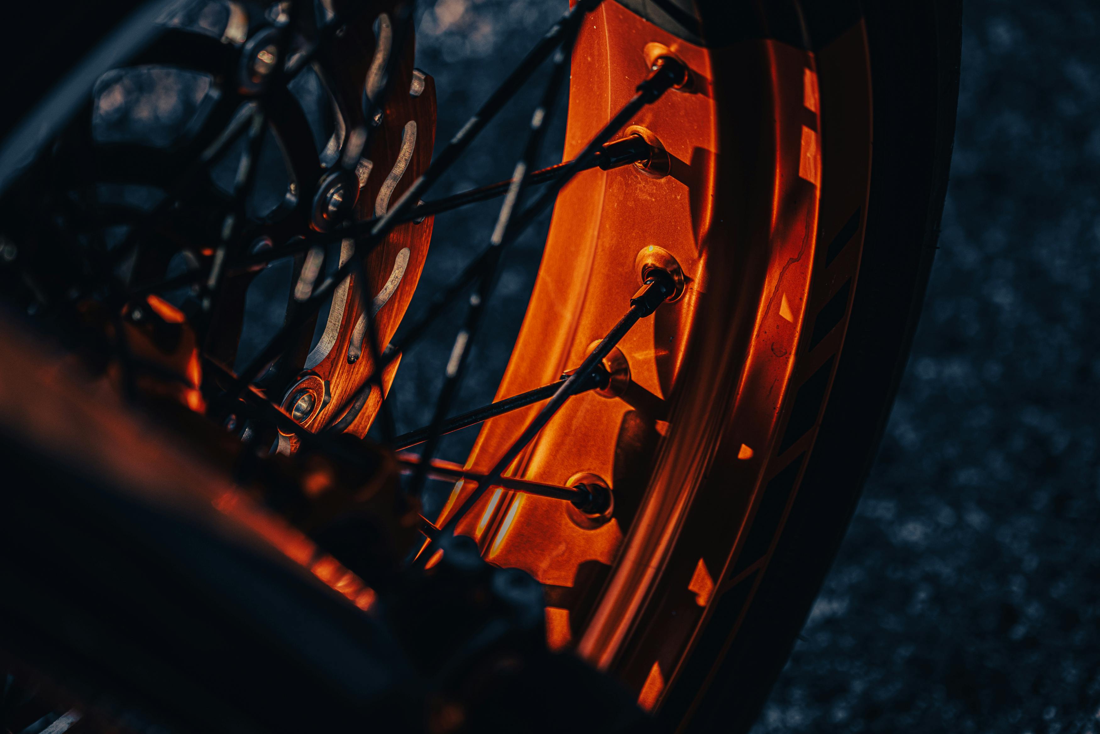 Red Wire Wheels of a Motorcycle · Free Stock Photo