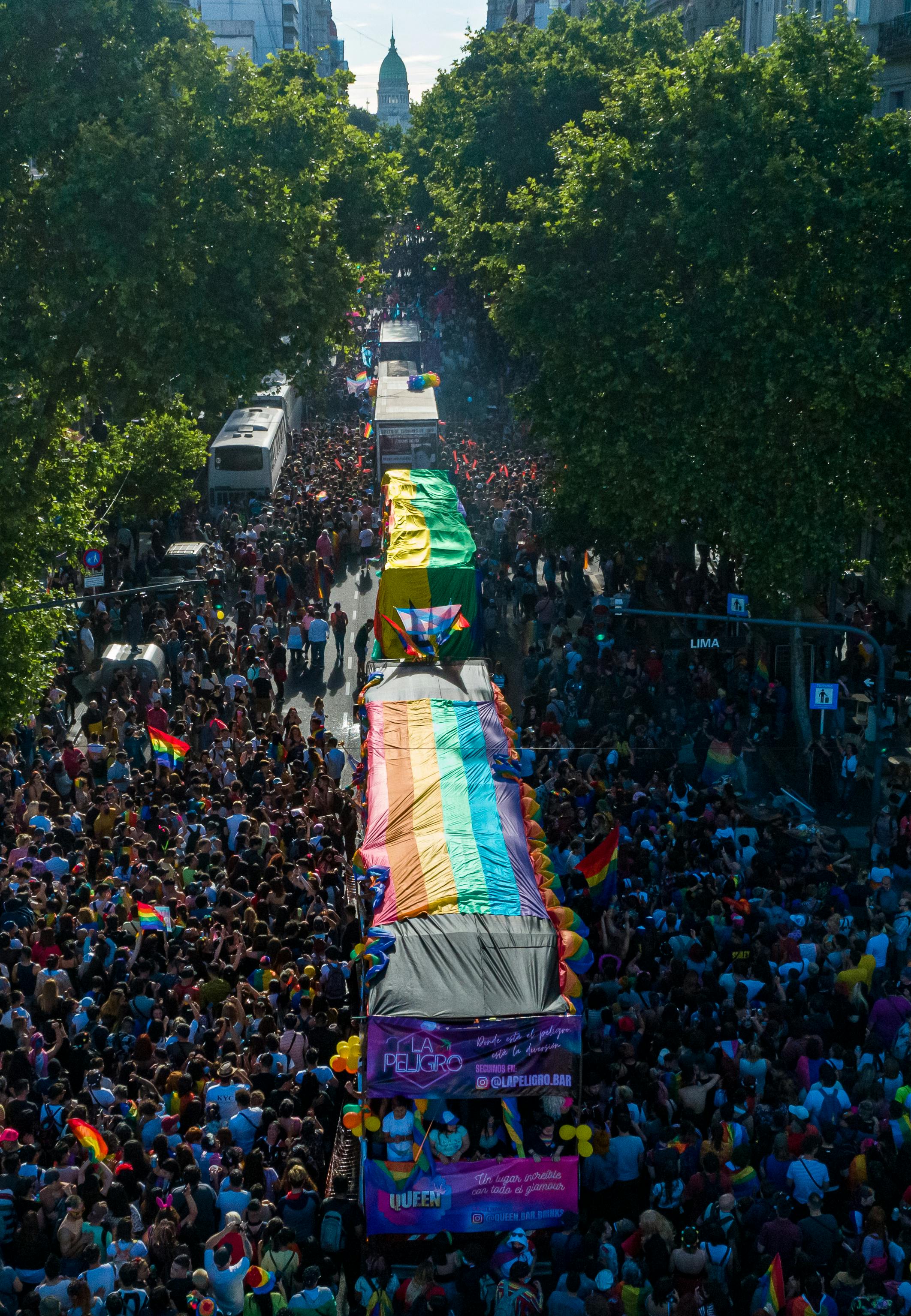 A Crowd in a Pride Parade · Free Stock Photo