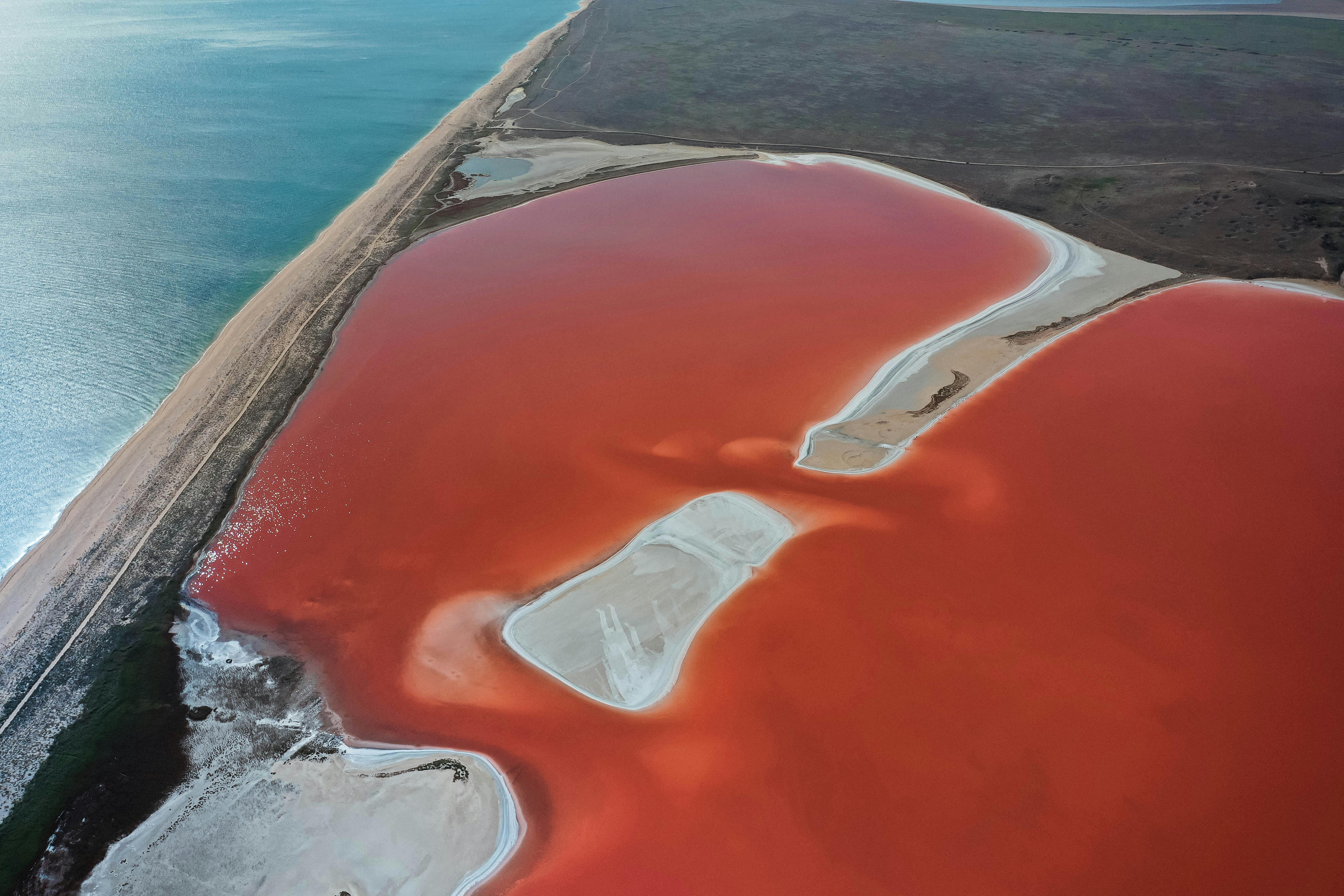 Aerial View of Red Lake · Free Stock Photo