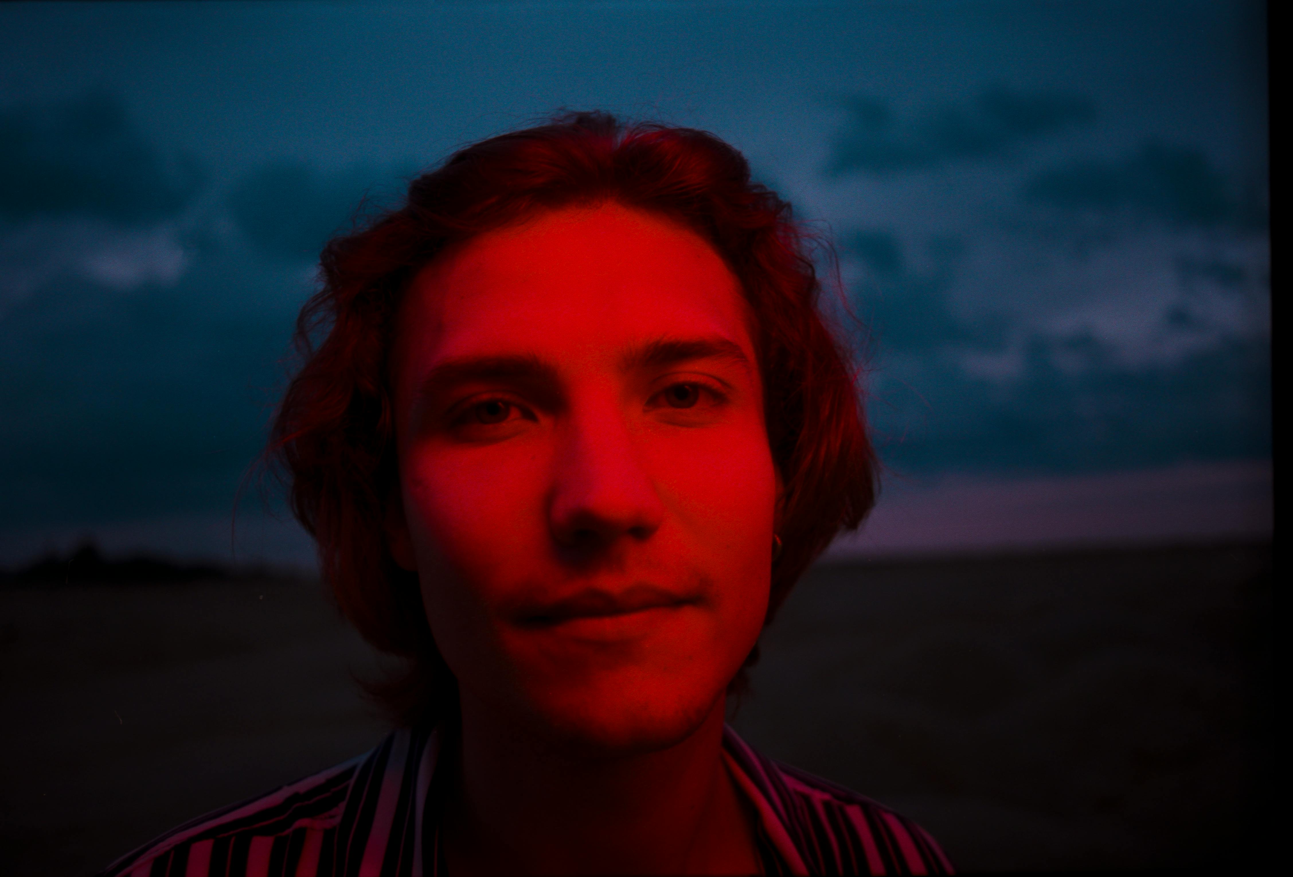 Portrait of Shirtless Man in Red Light · Free Stock Photo