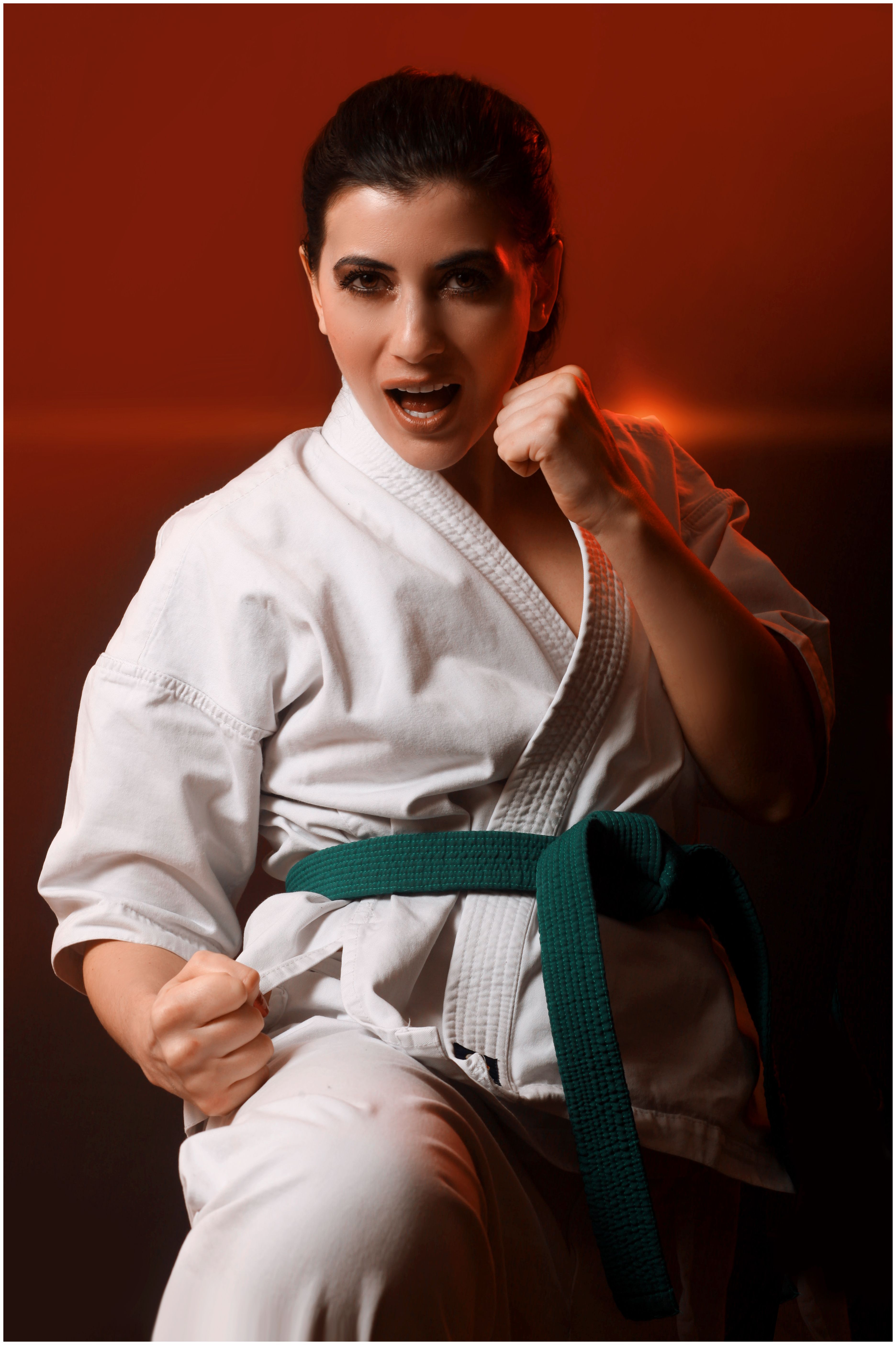 Woman in White Karate Uniform · Free Stock Photo